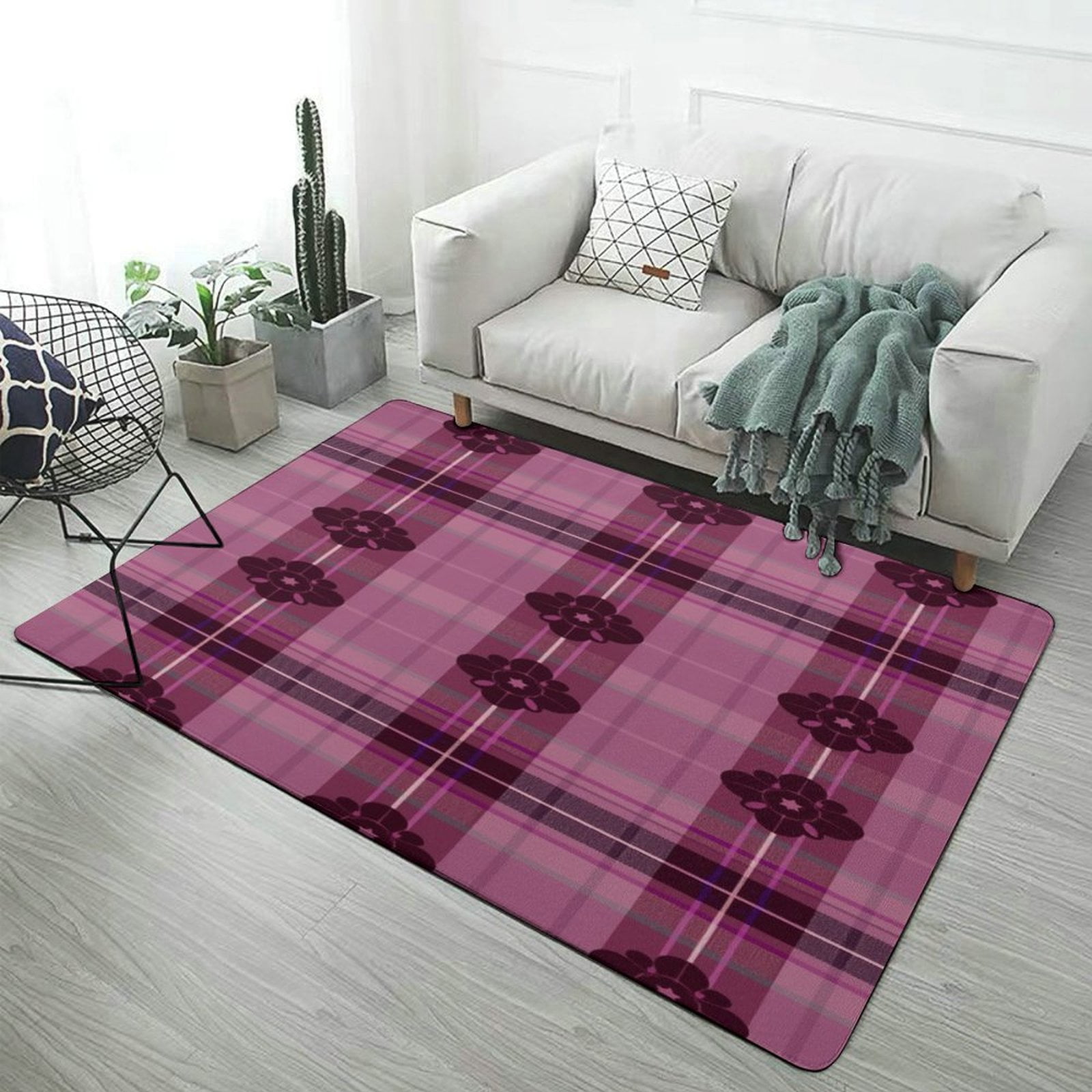 Geometric Grid Carpet for Living Room Luxury Home Rations Coffee Table ...