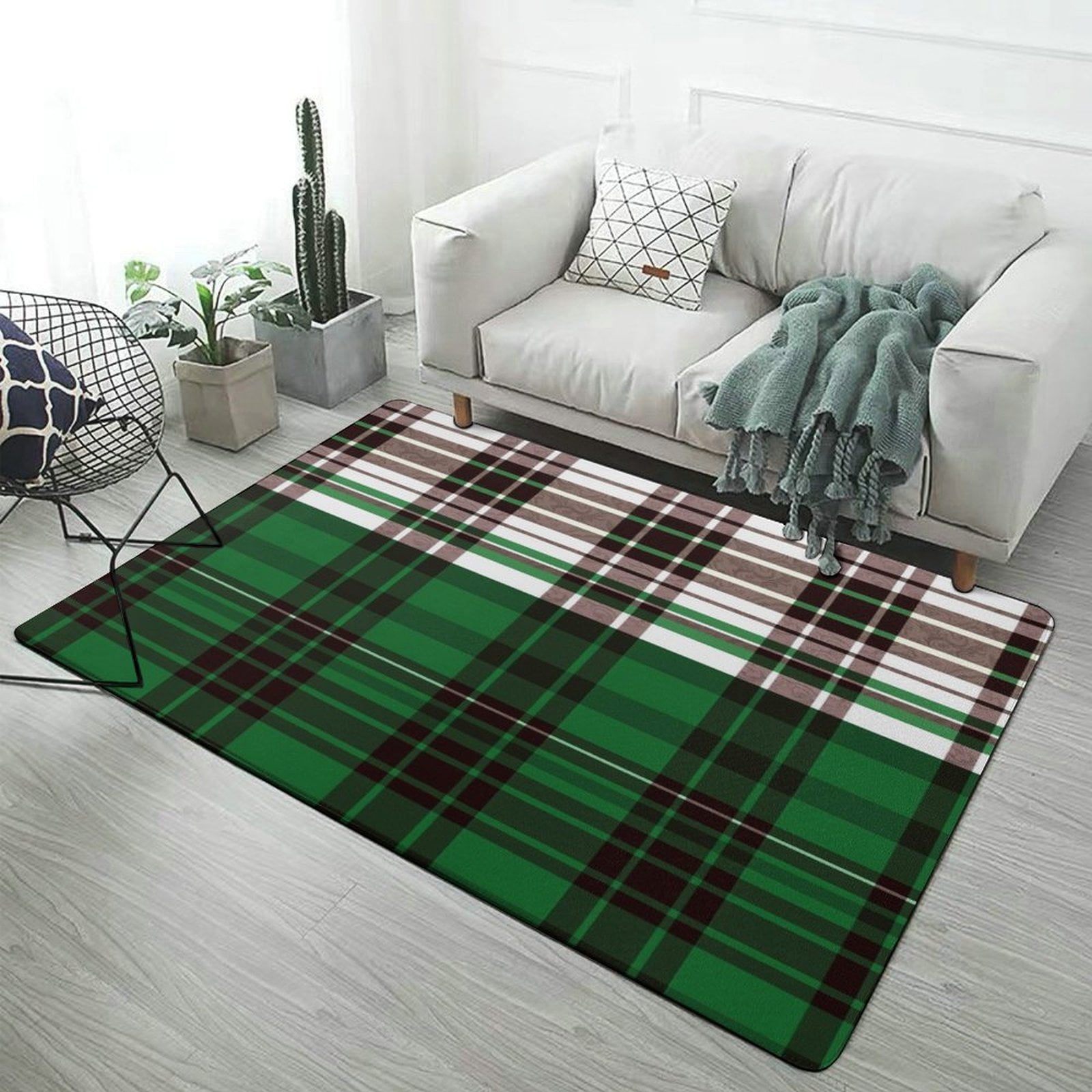 Geometric Grid Carpet for Living Room Luxury Home Rations Sofa Coffee ...