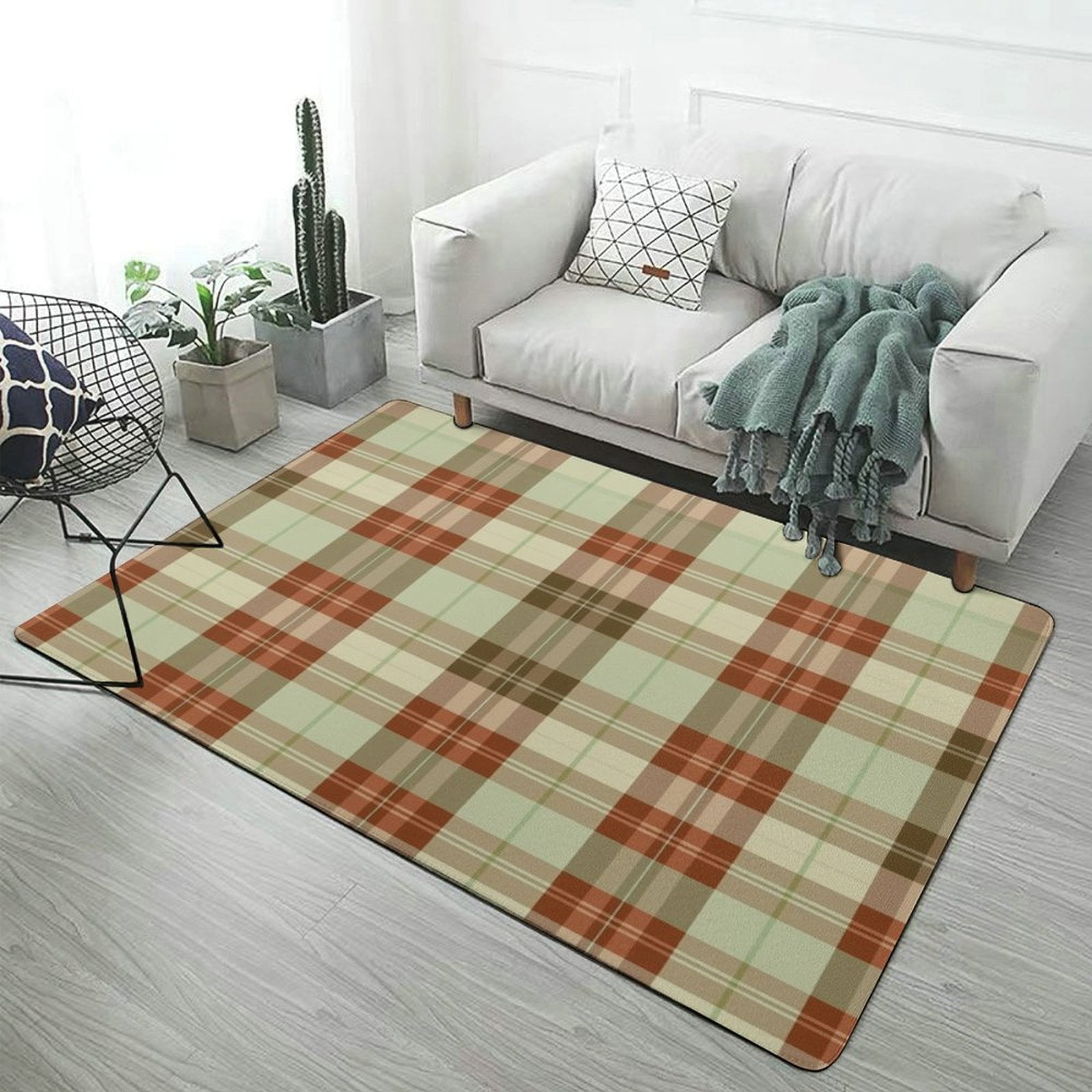 Geometric Grid Carpet for Living Room Luxury Home Rations Sofa Coffee ...