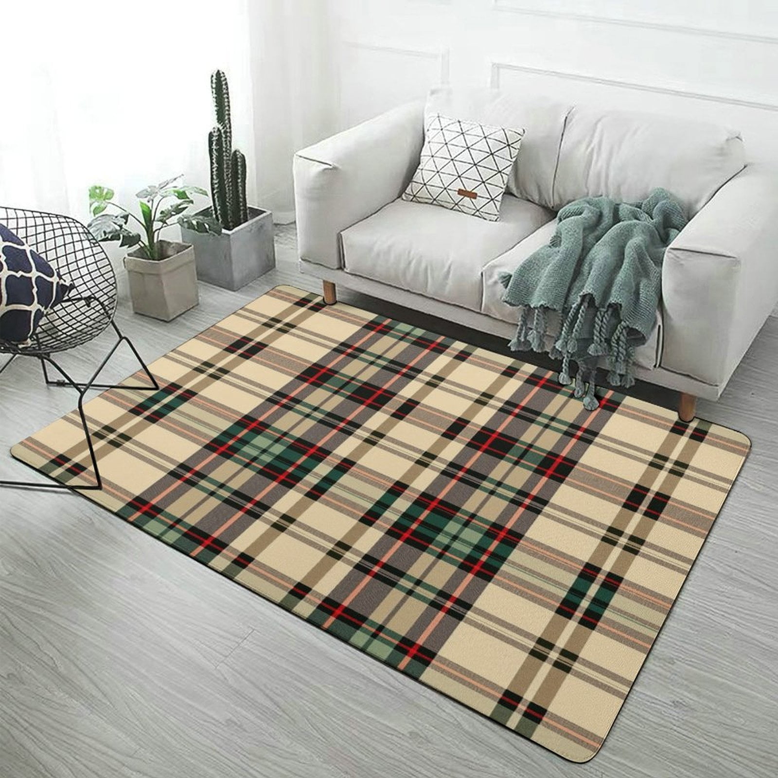 Geometric Grid Carpet for Living Room Luxury Home Rations Sofa Coffee ...