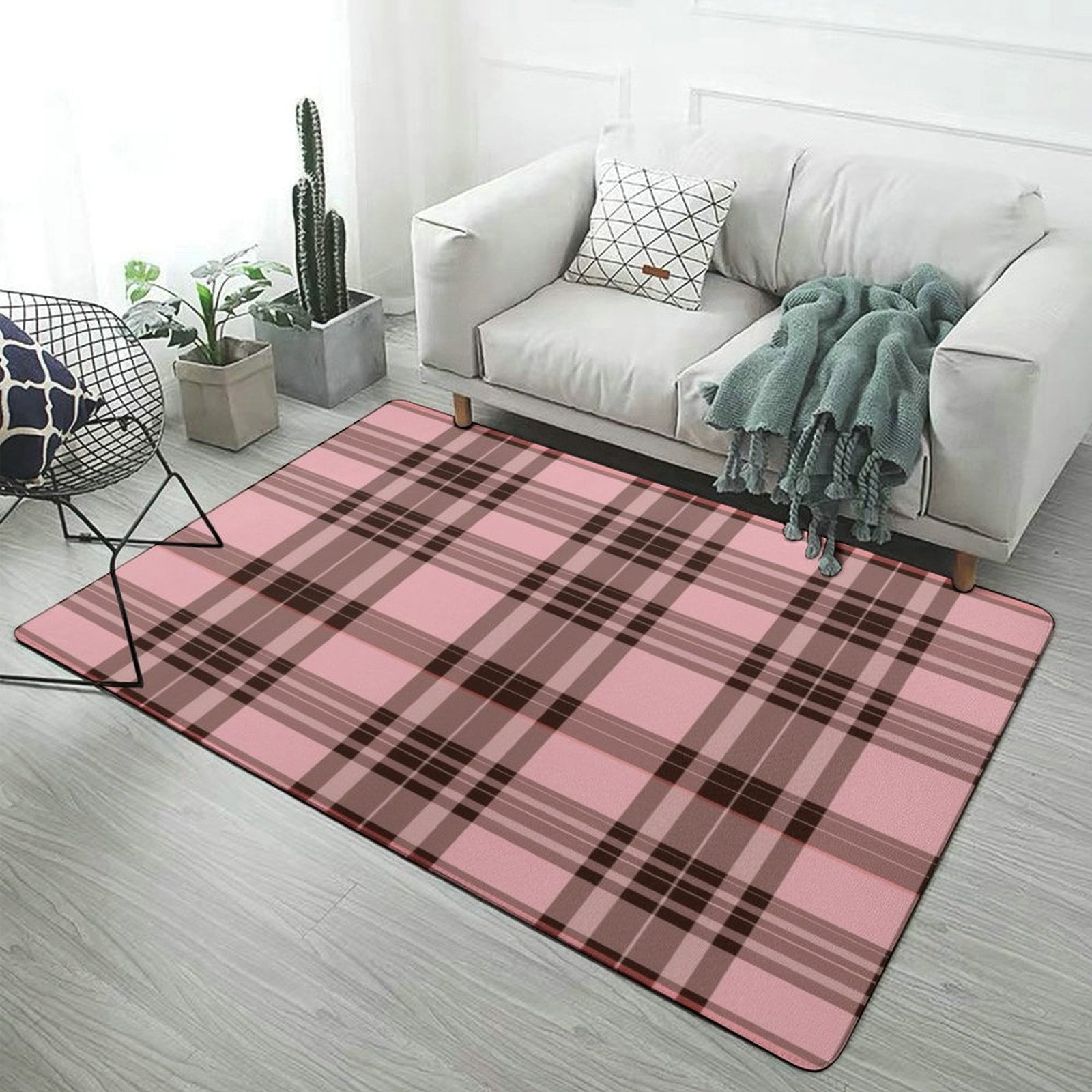 Geometric Grid Carpet for Living Room Luxury Home Rations Sofa Coffee ...