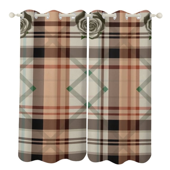 Geometric Grid Curtains for Bedroom Living Room Drapes Kitchen Room ...