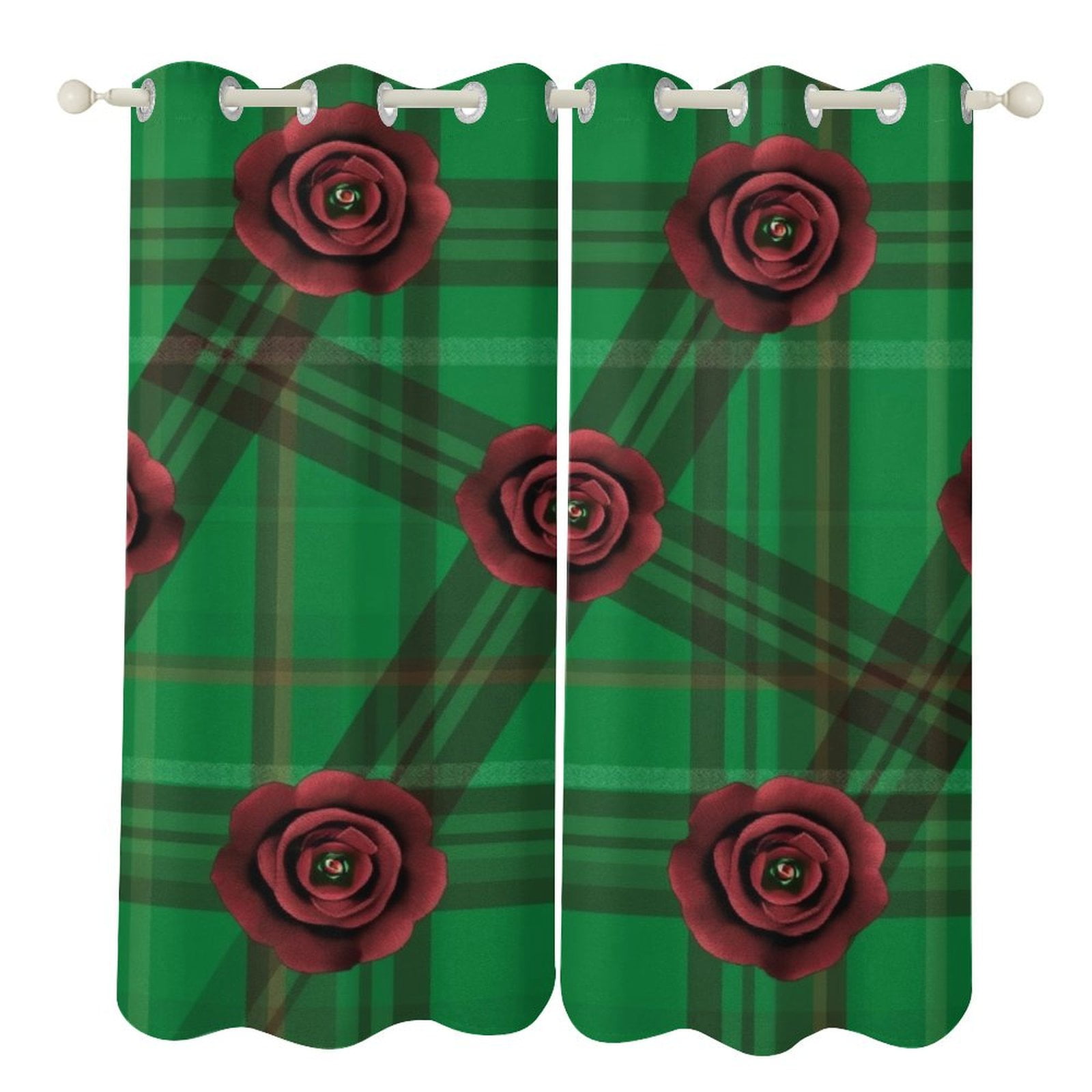 Geometric Grid Curtains for Bedroom Living Room Drapes Kitchen Room ...