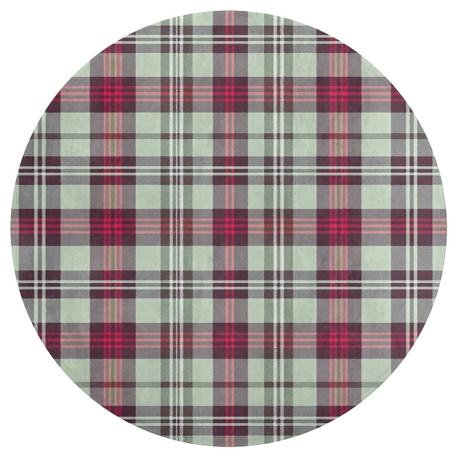 Geometric Grid Round Area Rug Floor Carpets Washable Indoor Floor Area ...