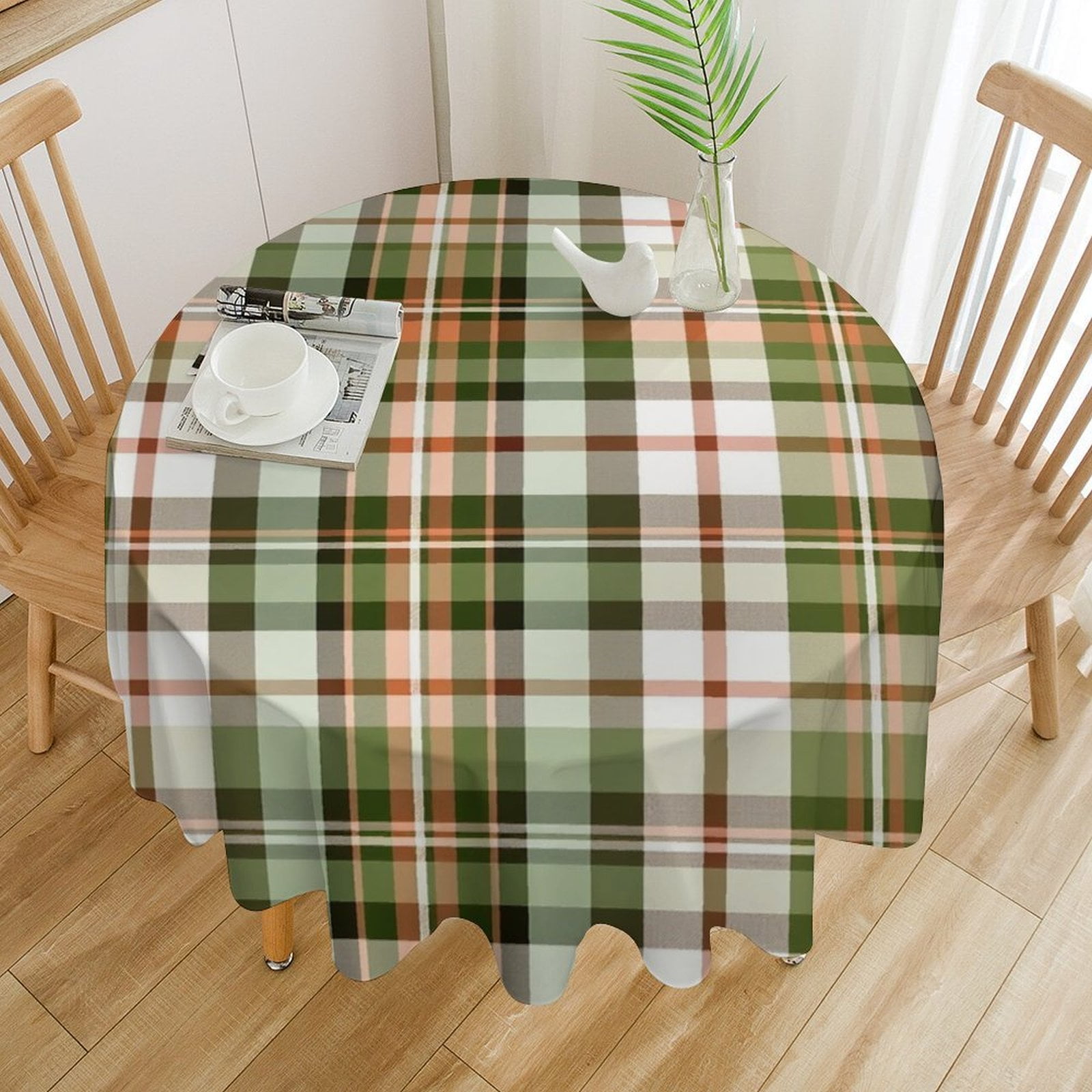 Geometric Grid Table Cloth Round PVC Wedding Kitchen Dining Desk Table ...