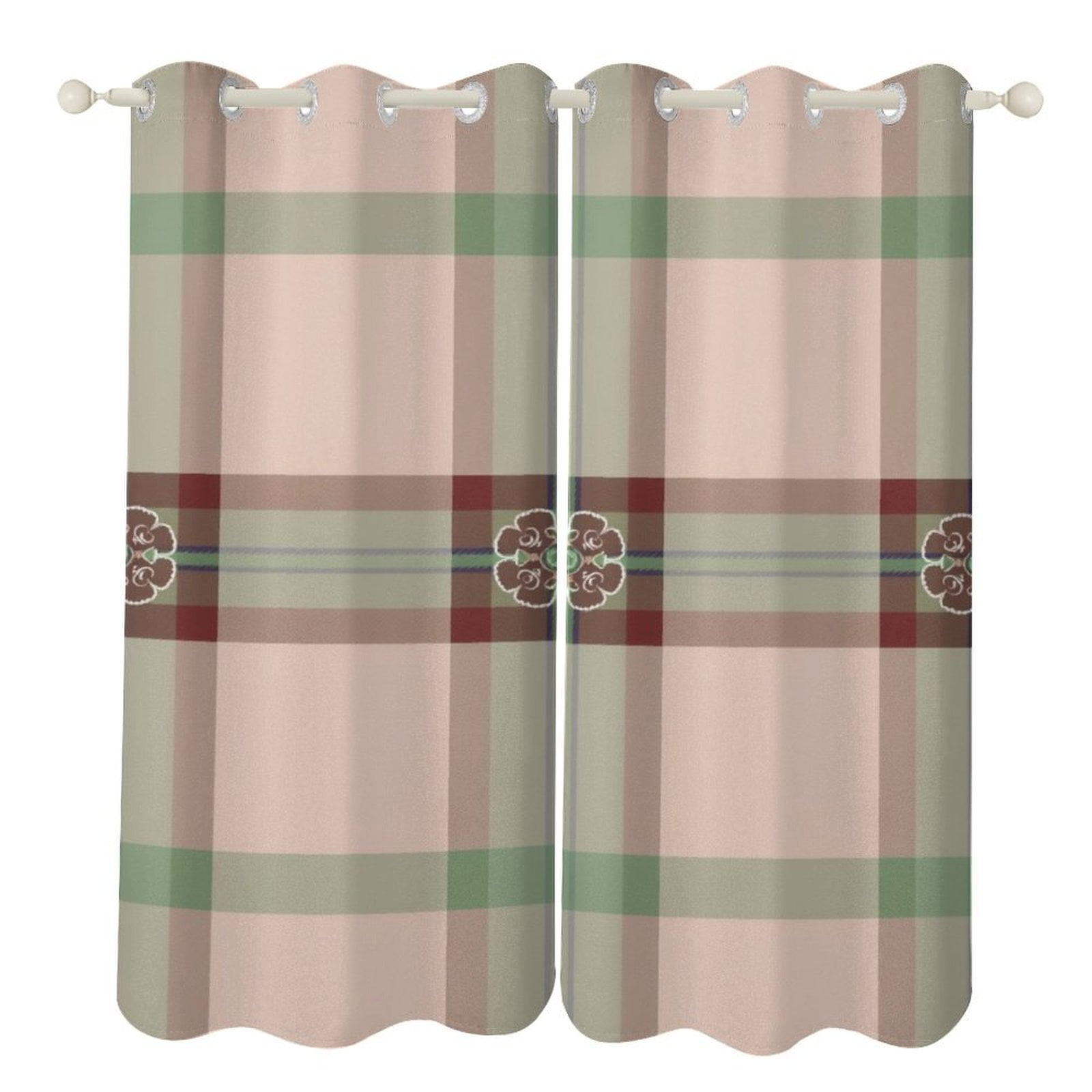 Geometric Grid Window Curtains For Living Room Bedroom Bathroom Kicthen ...