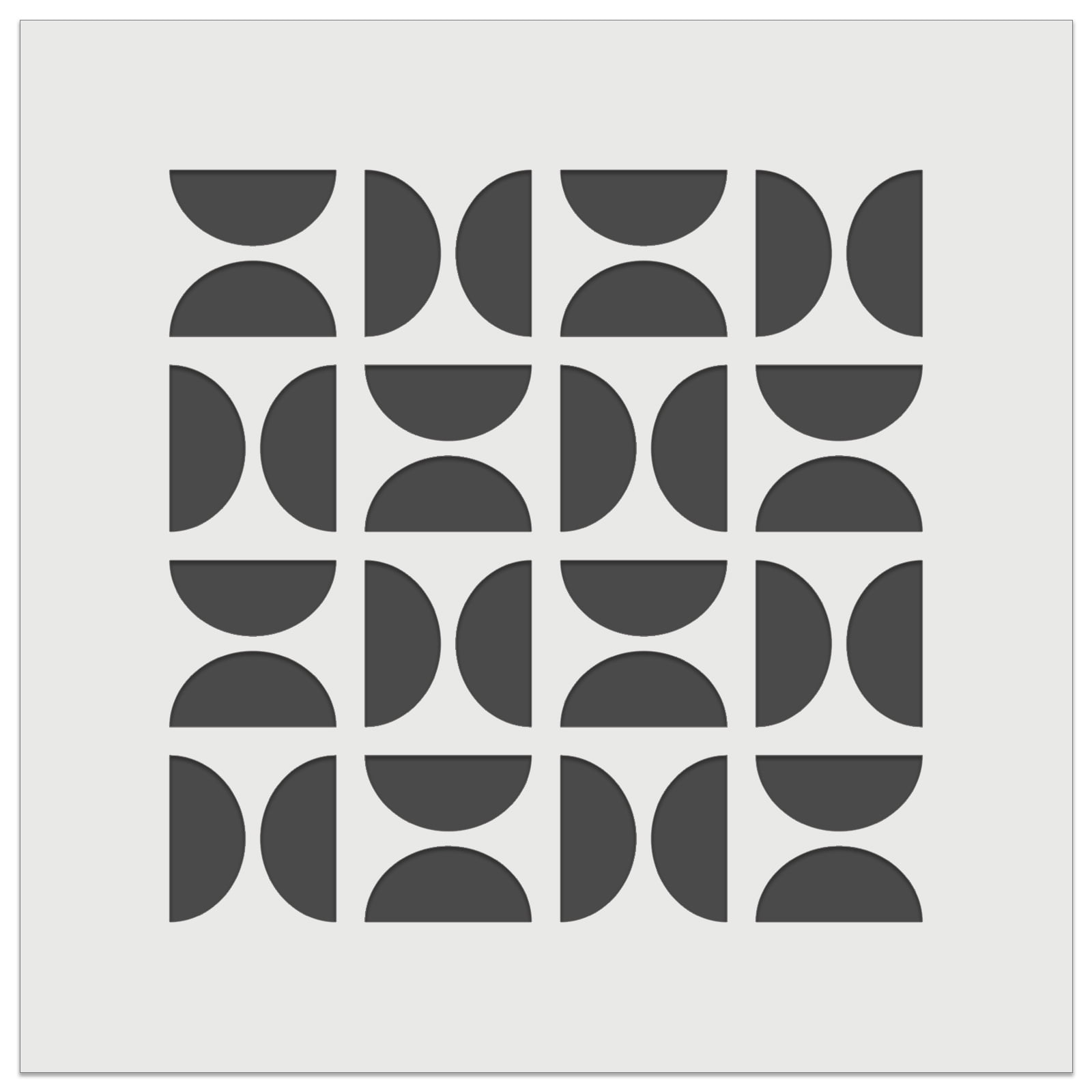 Geometric Half Circle Pattern DIY Cookie Wall Craft Stencil - 9.0 Inch ...