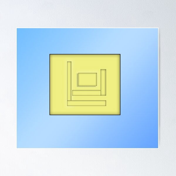 Geometric Half-Squares Poster Wall Art, Modern Wall Decor For Living ...