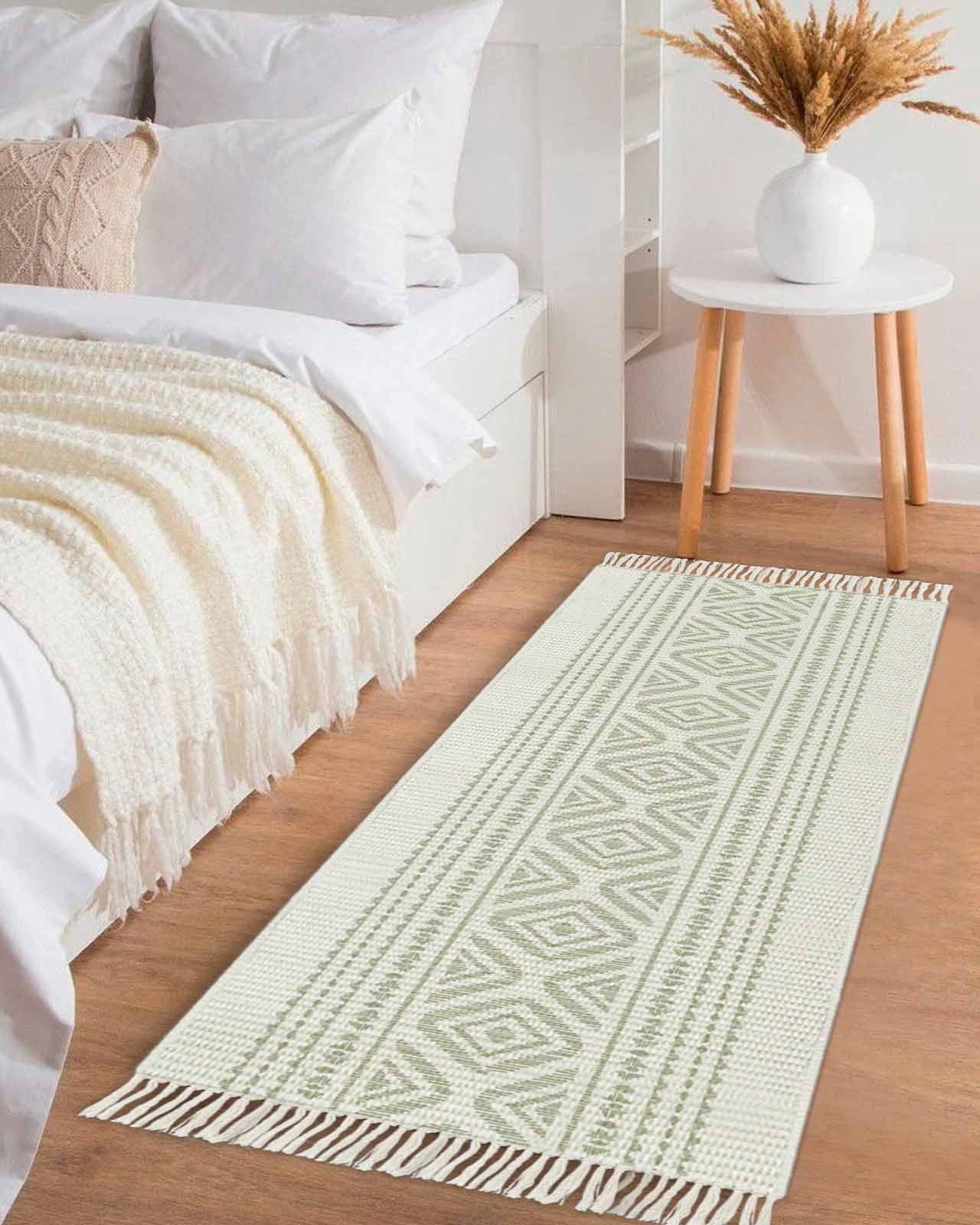 Geometric Hallway Runner Rug 2x6ft,Sage Green Boho Stripe Farmhouse ...