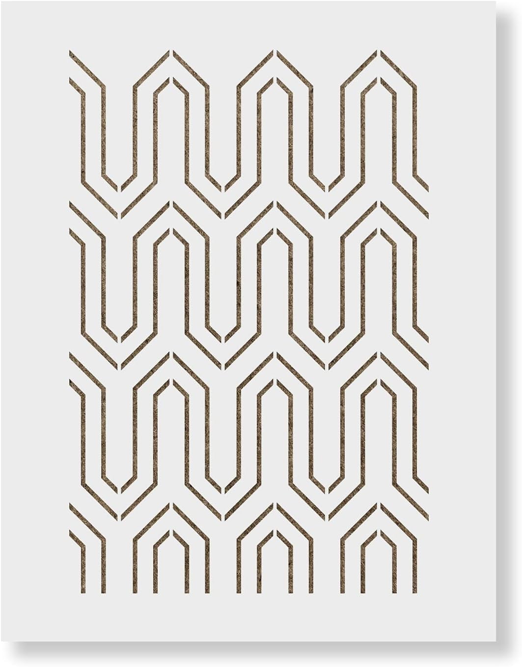 Geometric Hex Lines Pattern Wall Stencil - Decorate Your Home for Less ...