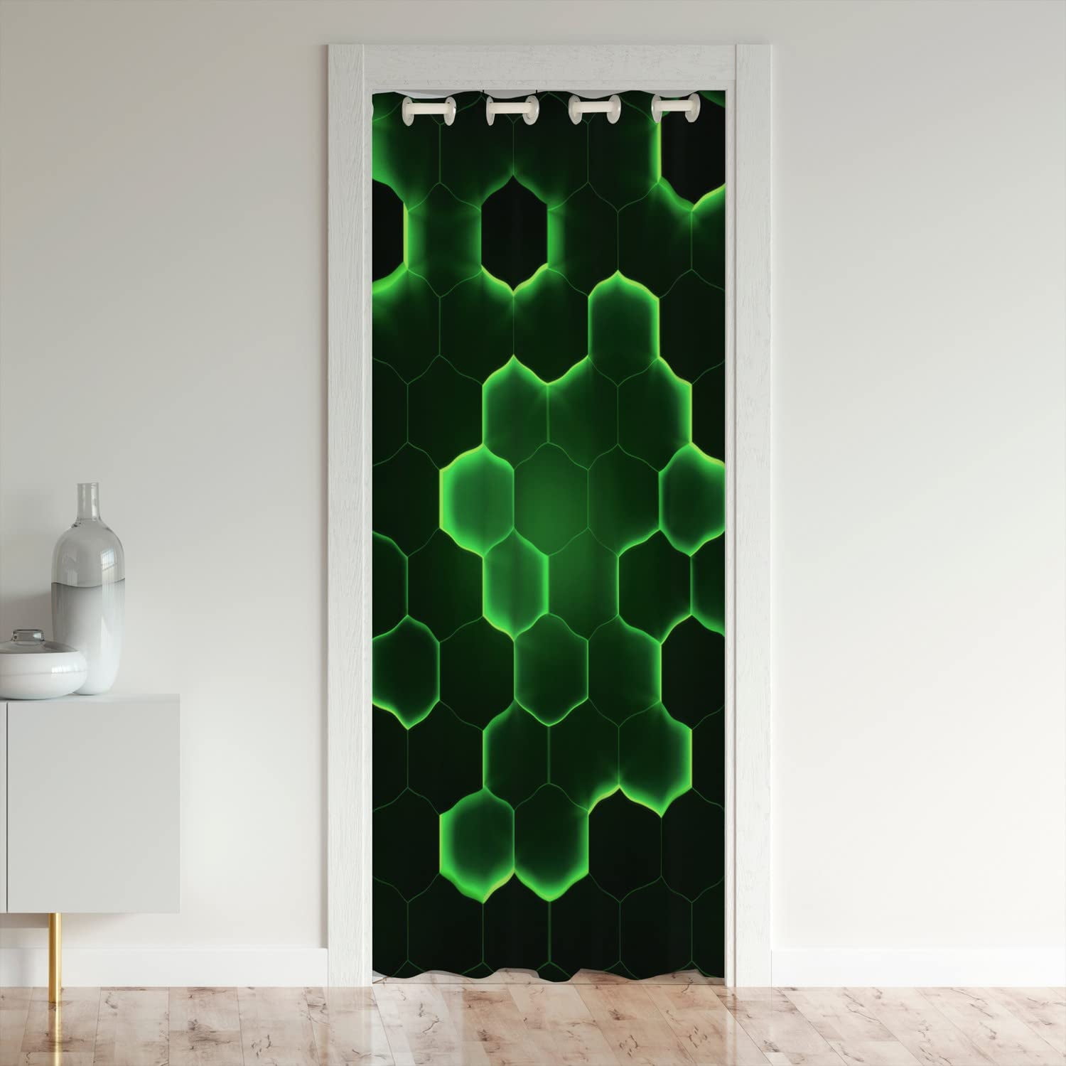 Geometric Hexagon Door Curtains Closet Nor for Hallway Entrance Pantry ...