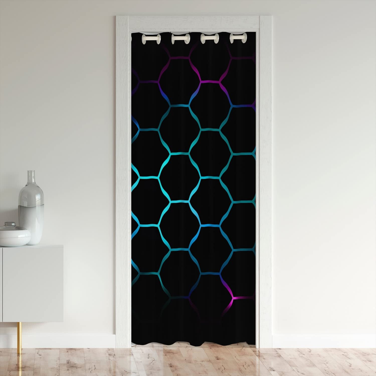 Geometric Hexagon Door Curtains Closet Nor for Hallway Entrance Pantry ...