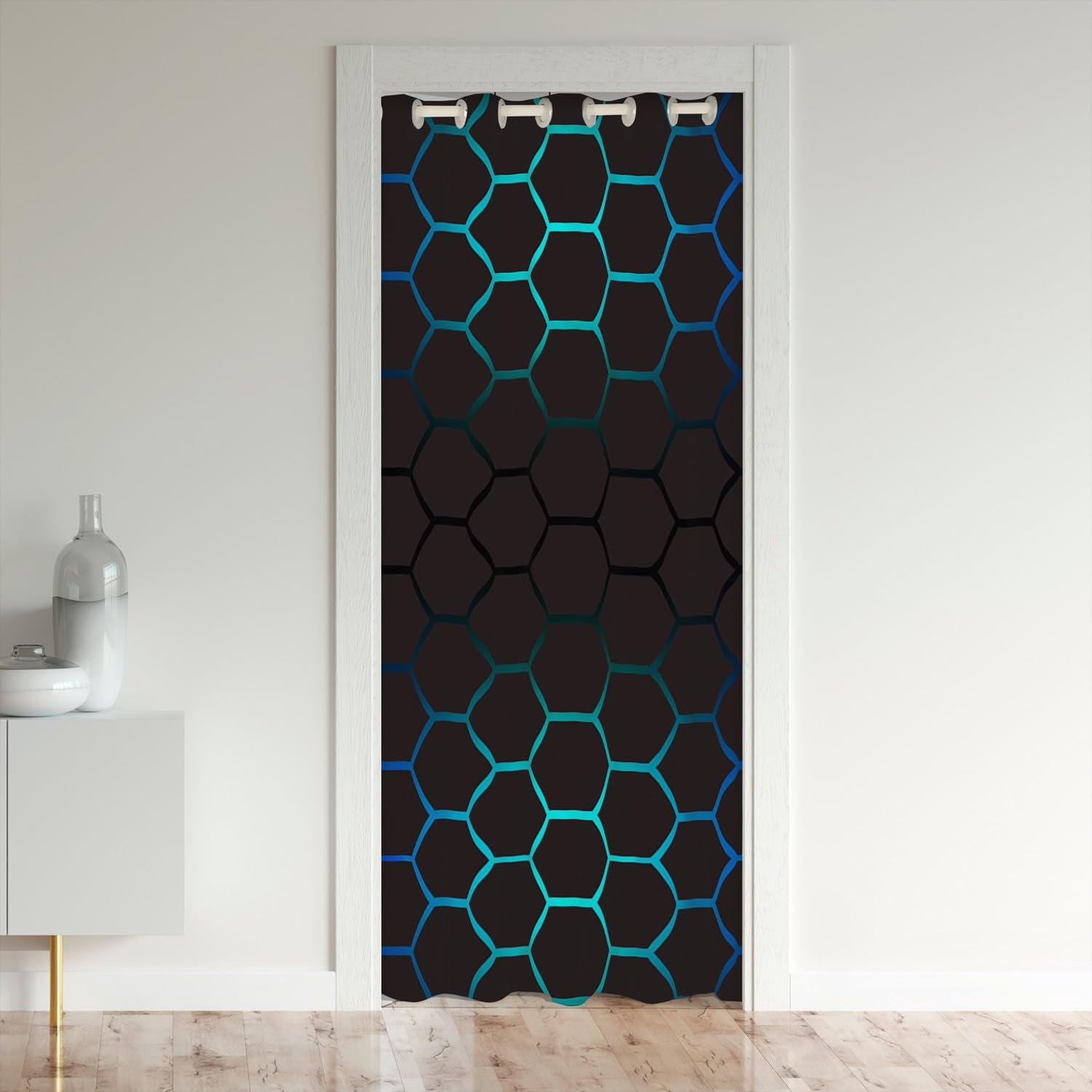 Geometric Hexagon Door Curtains Closet Noren for Hallway Entrance ...