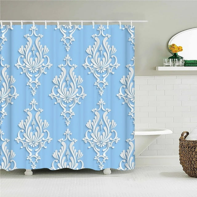 Geometric Hexagon Waterproof Bathroom Curtains 3d Printing Shower