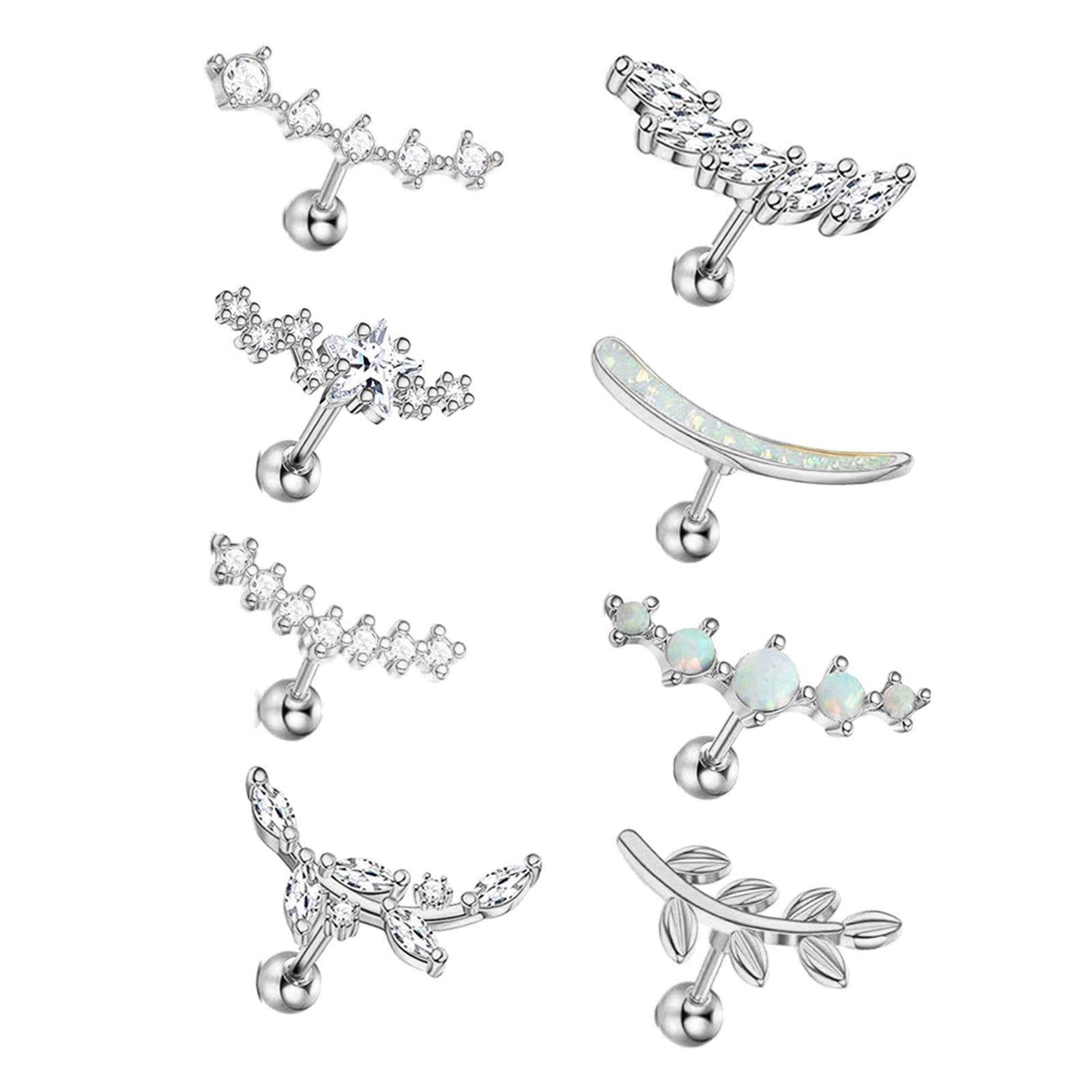 Geometric Hollow Ear Cuffs Stainless Steel Gothic for Daily Wear ...