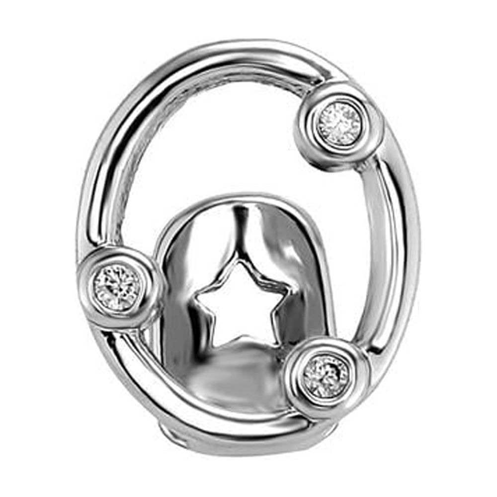 Geometric Hollowed-out Braces Single Skeleton Iced Out Star Zircon ...