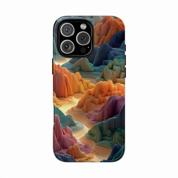 Geometric Horizon Mountain Landscape Modern Abstract Case with iPhone ...
