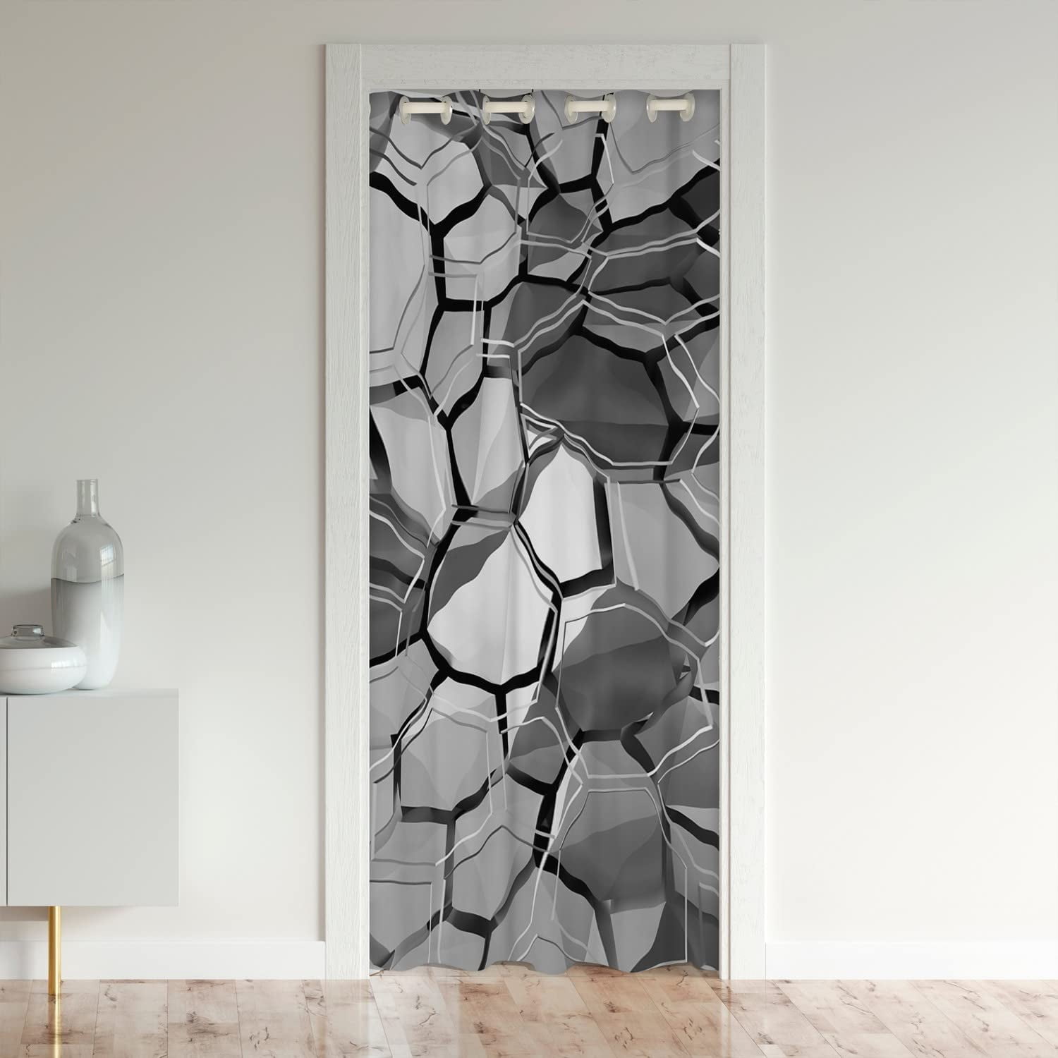 Geometric Hycomb Hexagonal Door Curtains Closet Nor for Bedroom Living ...