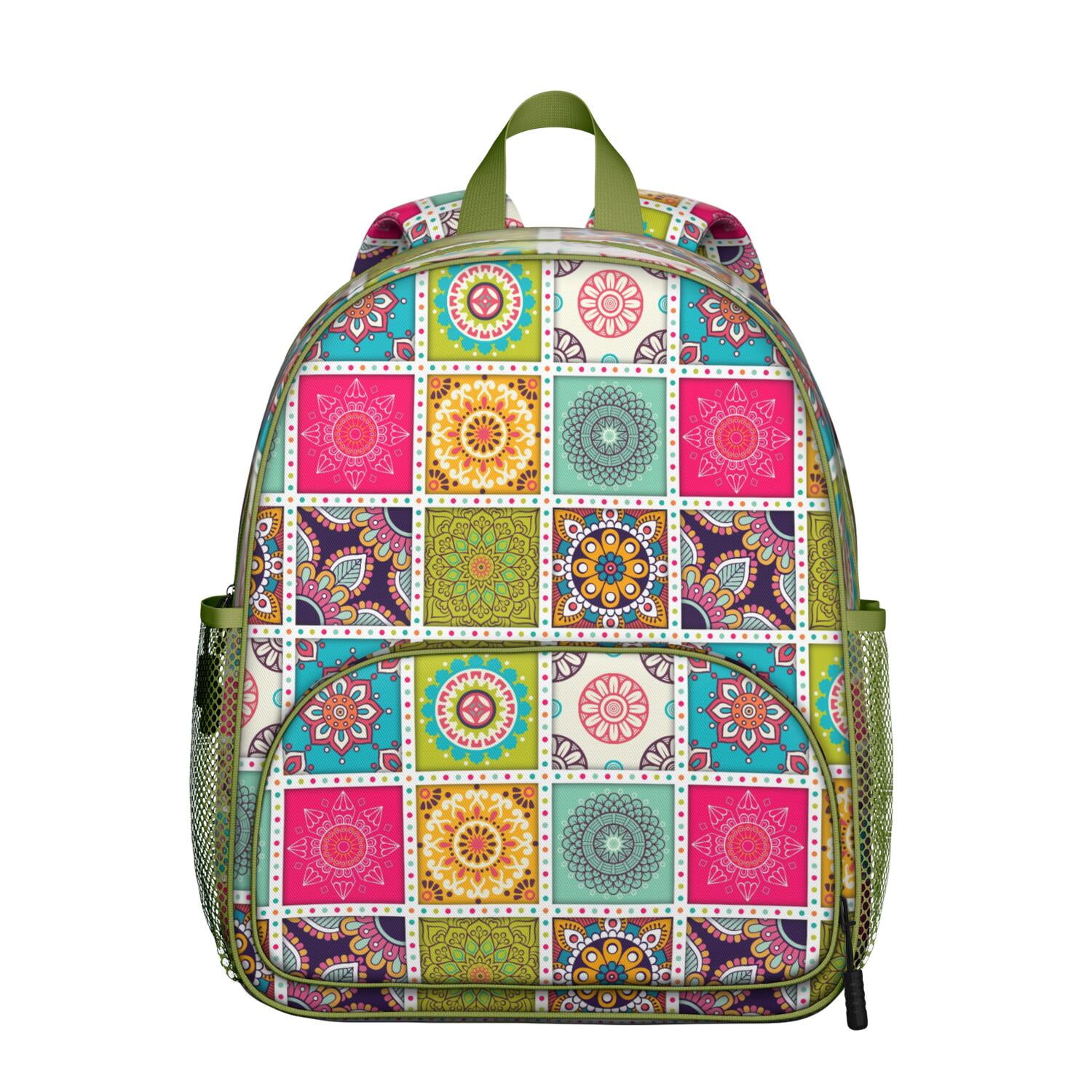 Geometric Ink Style Student Backpack – Abstract Boho Bohemian Design ...