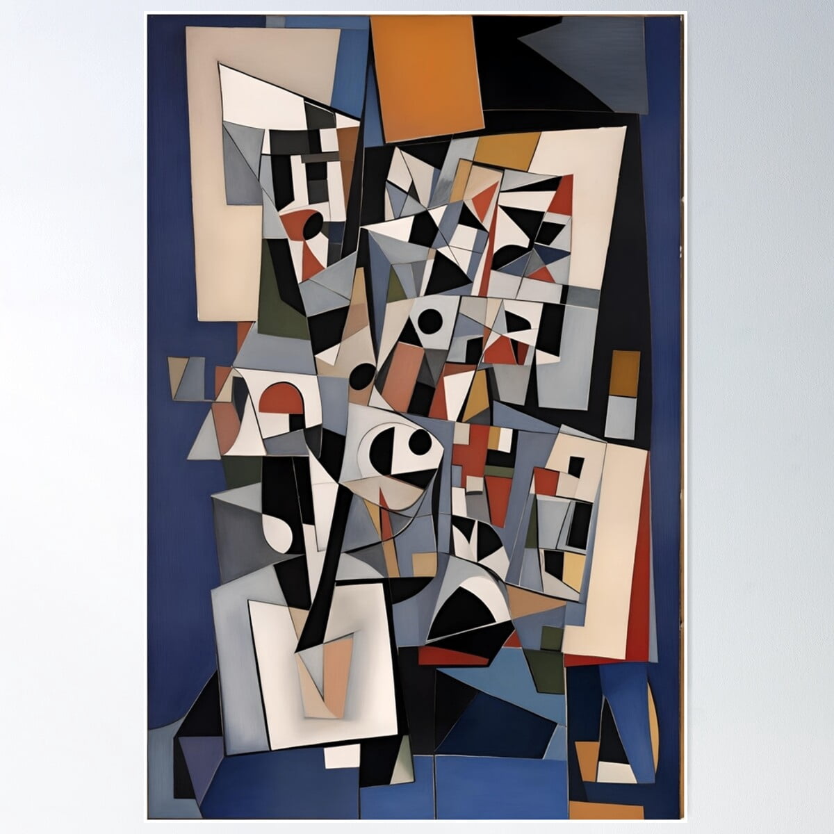 Geometric Jumble Poster Wall Art, Modern Wall Decor For Living Room ...