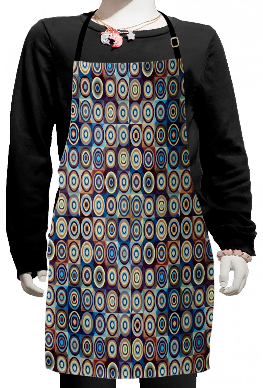 Geometric Kids Apron, Modern Ring Formed Round Spiral Vortex Circles in ...
