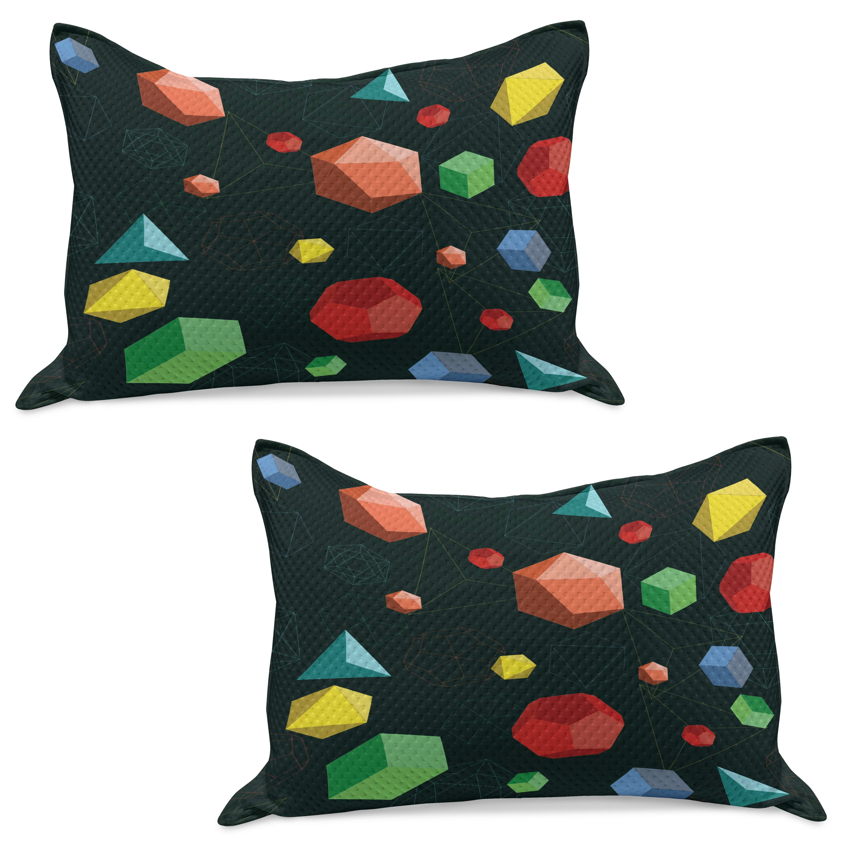 Geometric Knitted Quilt Pillowcover Set of 2, Geometric 3D Styled ...