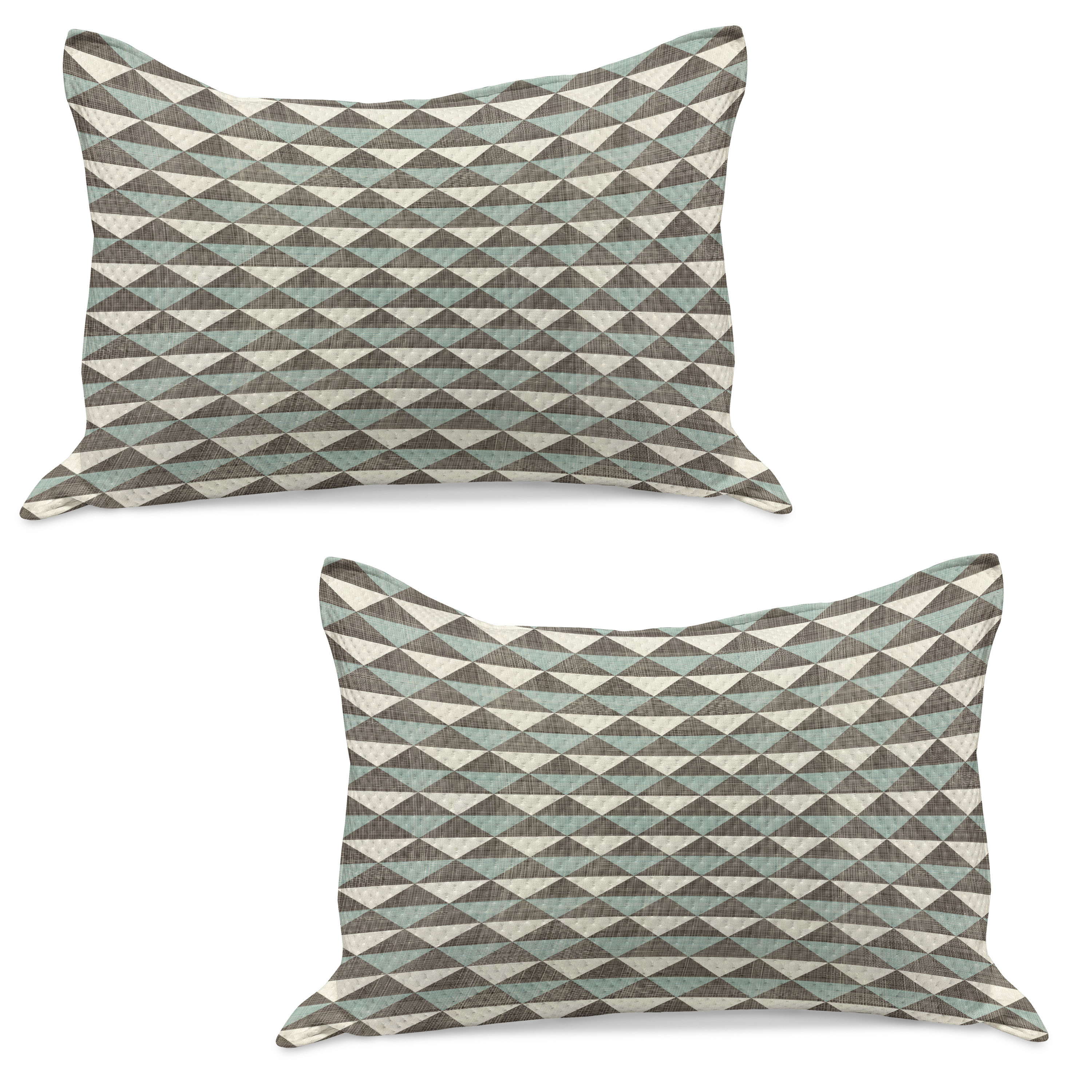 Geometric Knitted Quilt Pillowcover Set of 2, Triangles Pattern ...