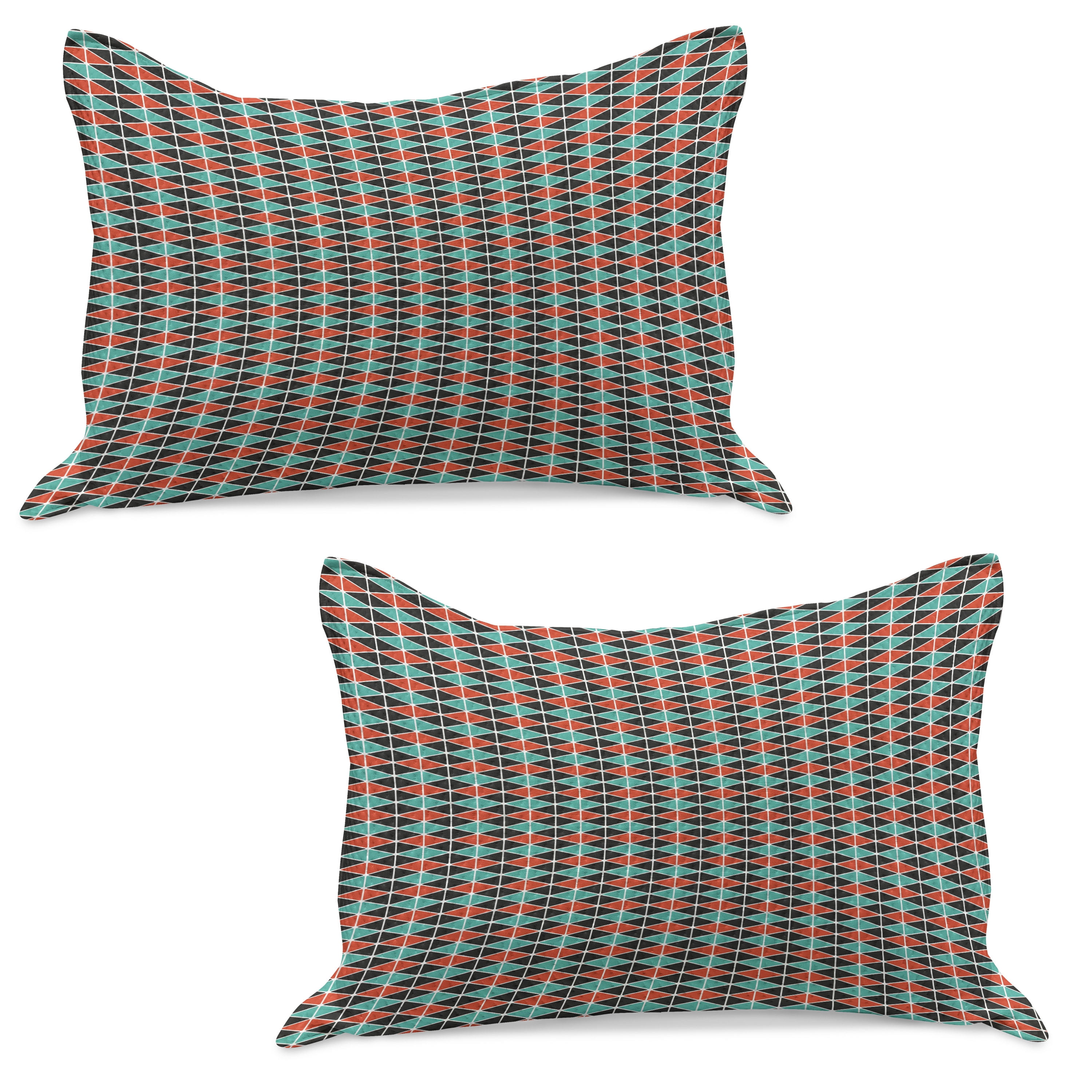 Geometric Knitted Quilt Pillowcover Set of 2, Zigzag Lines with ...