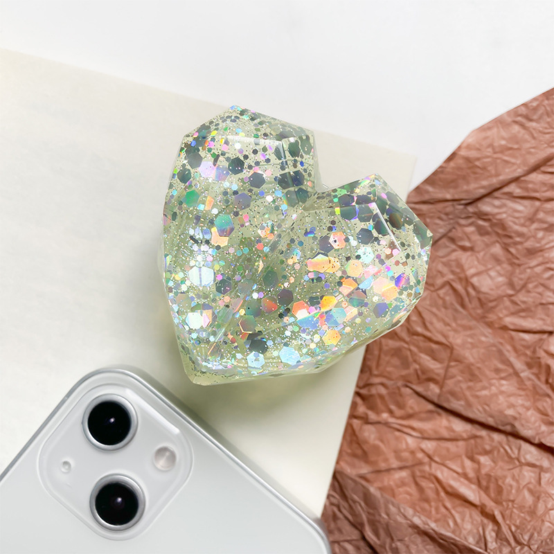 Geometric Laser Heart 3D Korean Phone Bracket Griptok Ring Holder For ...