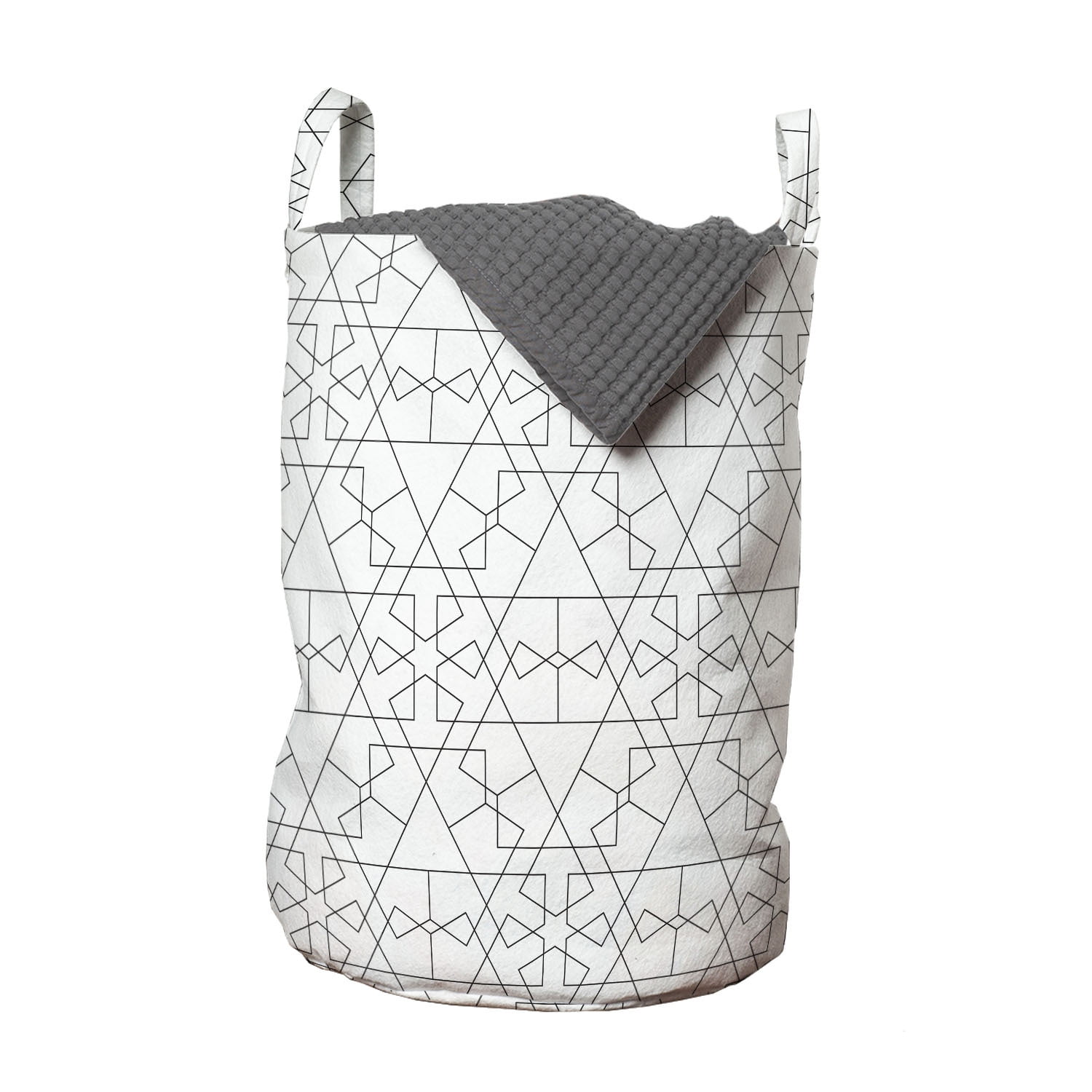 Geometric Laundry Bag Continuous Pattern With Abstract Concave Shapes And Triangles Print