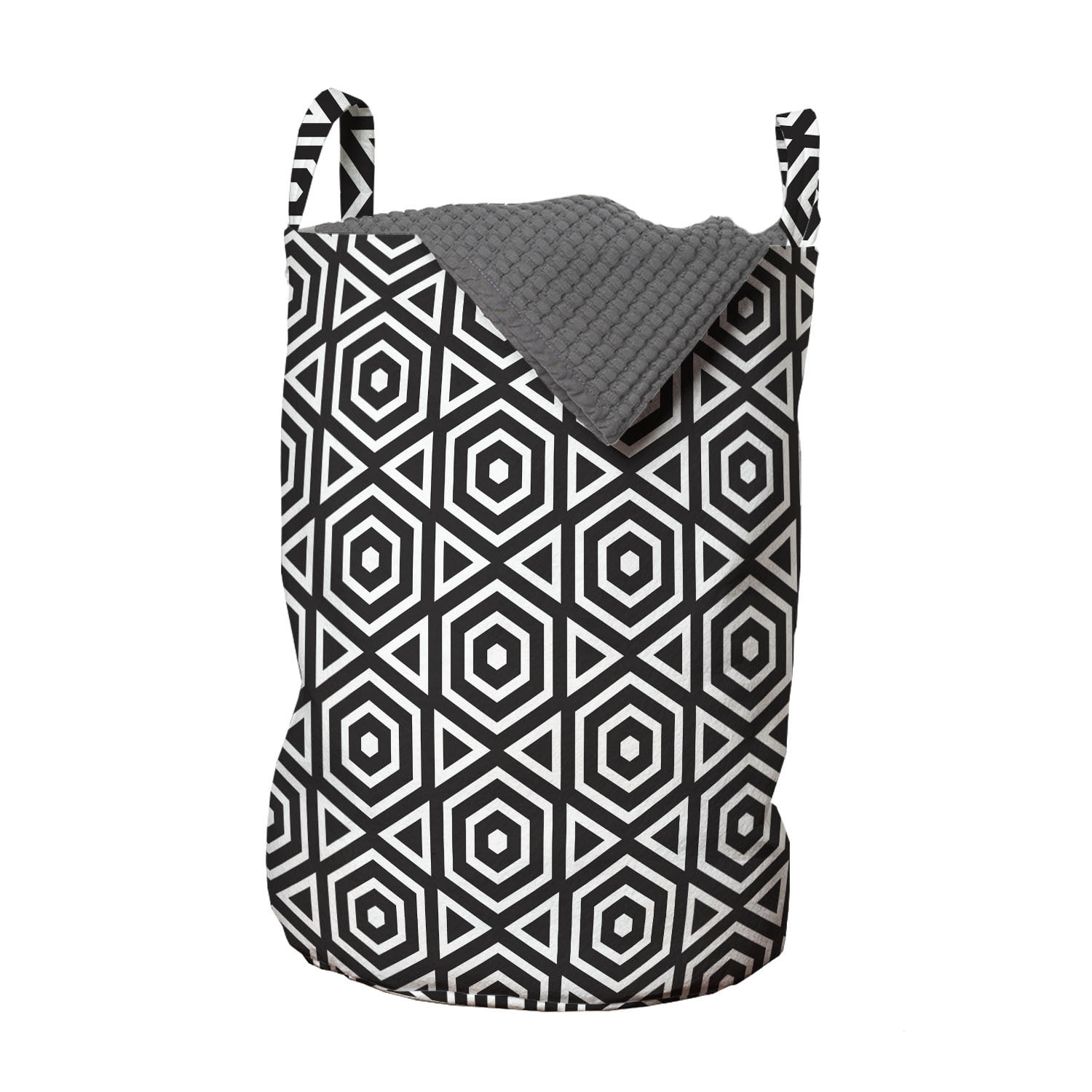 Geometric Laundry Bag, Minimalist Inner Hexagonal Lines with Medieval ...