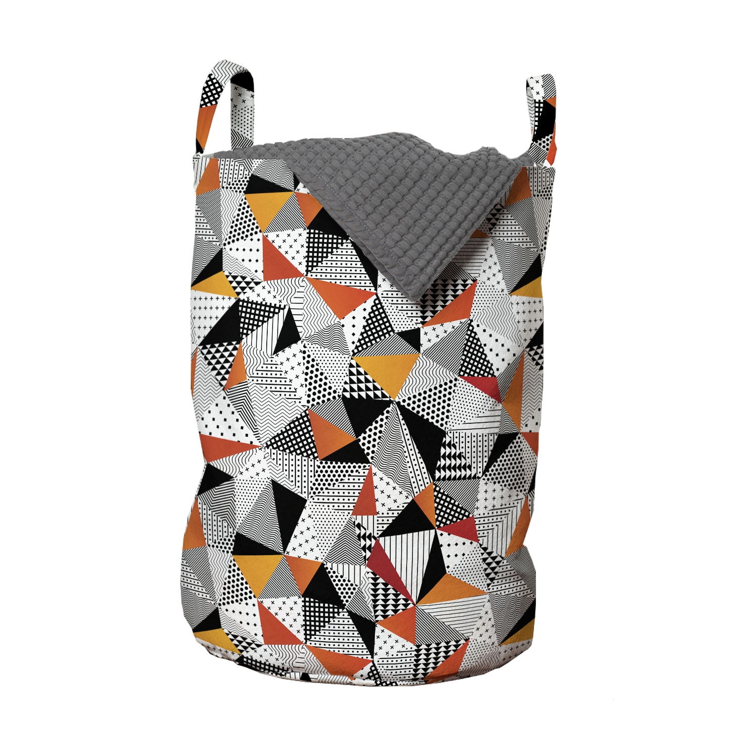 Geometric Laundry Bag, Polygonal Pattern Checkered Design Triangles and ...