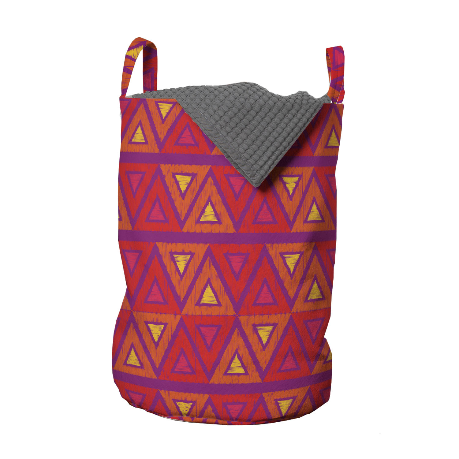 Geometric Laundry Bag, Triangular Illustration Angular Abstraction ...