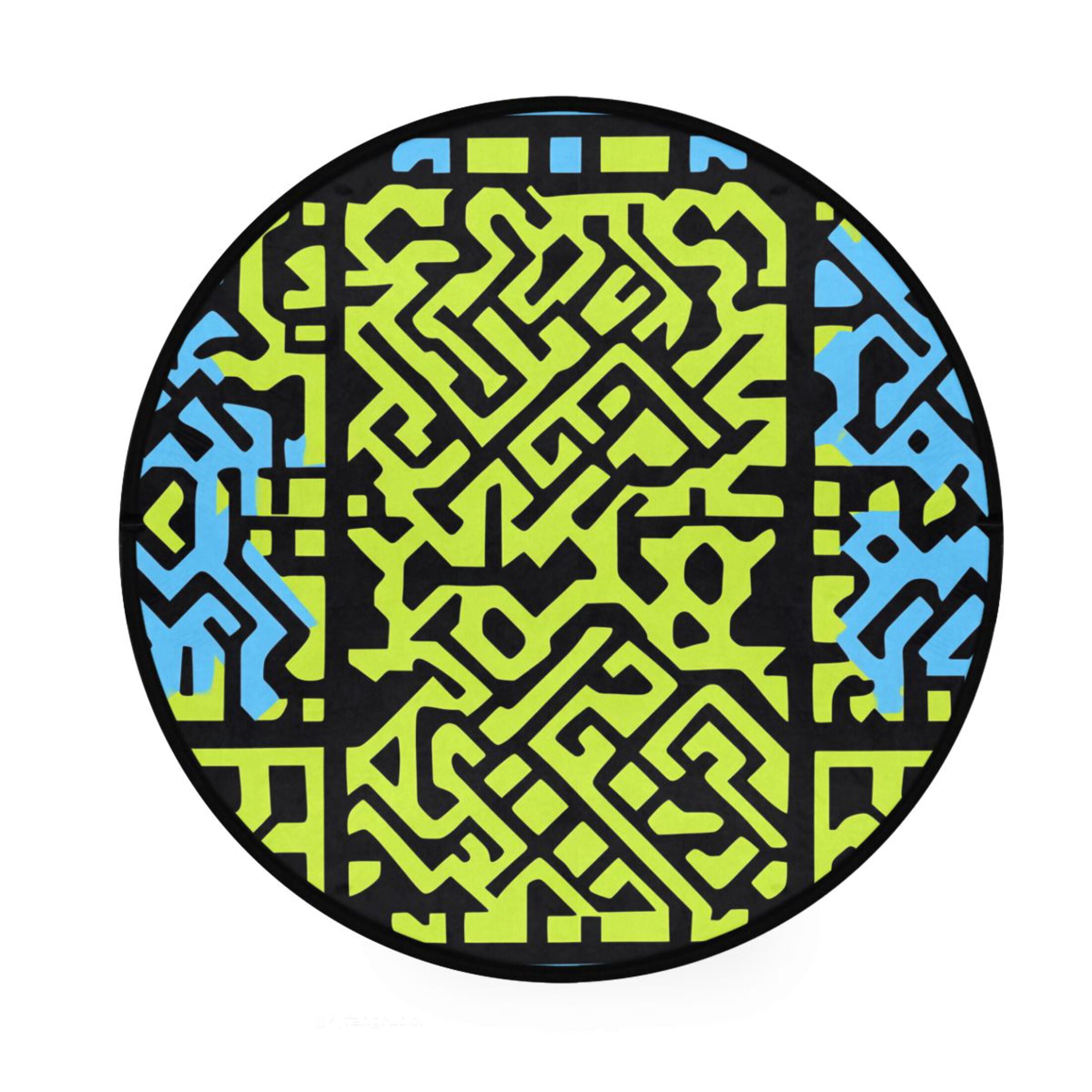 Geometric Lines Patterns Memory Foam Bath Mat 36" Absorbent Rug with ...