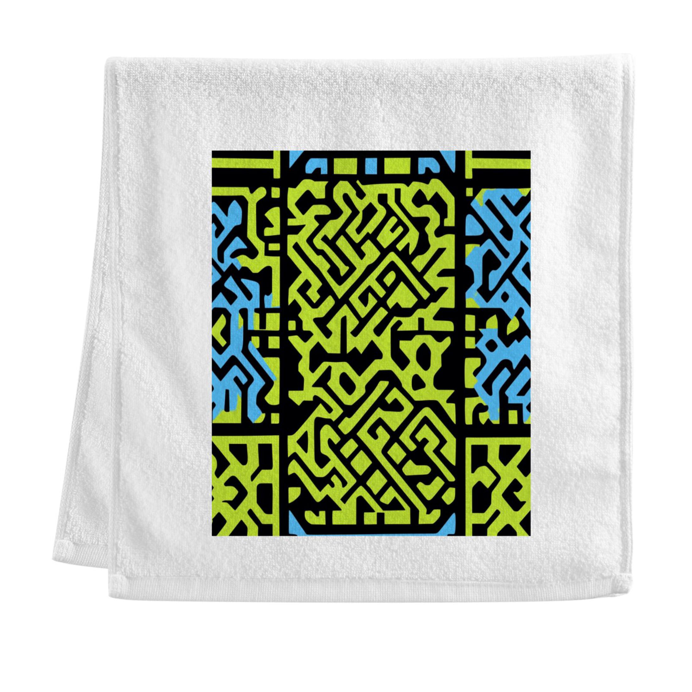 Geometric Lines Patterns Soft Cotton Towel with Vibrant Print, Perfect ...