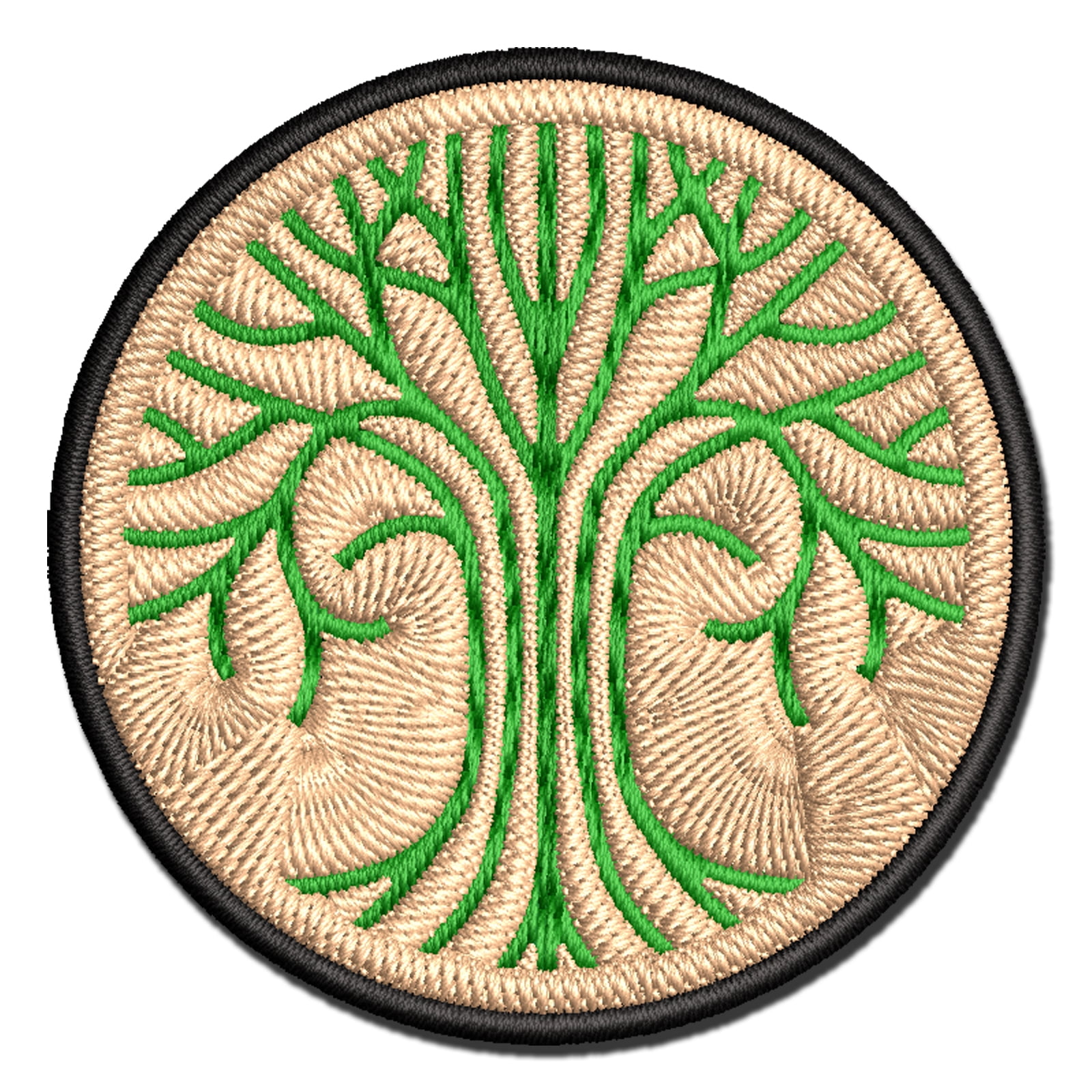 Geometric Lines Tree of Life Applique Multi-Color Embroidered Iron-On ...