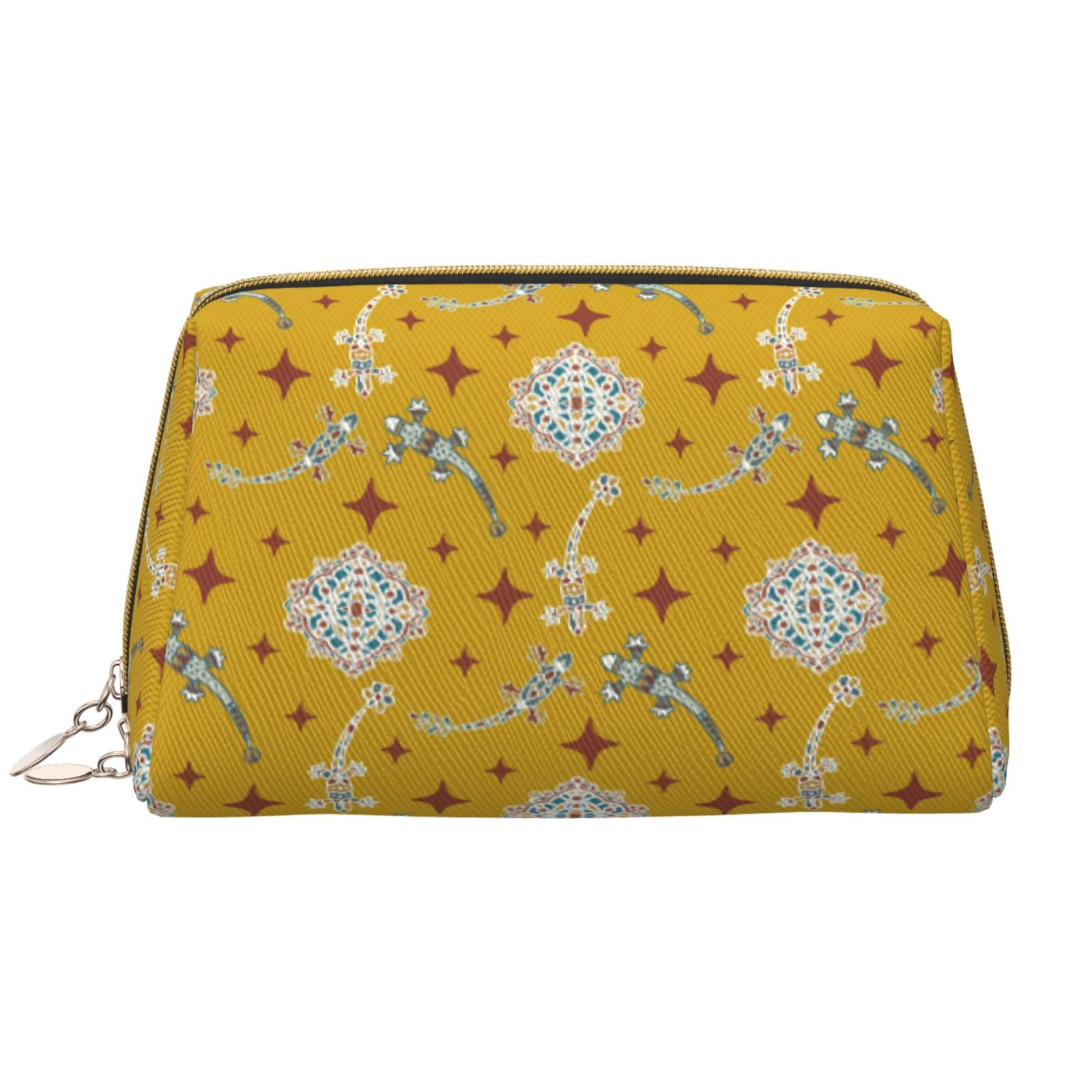 Geometric Lizard Gecko Colorful_A Makeup Bag, Large Capacity Cosmetic ...