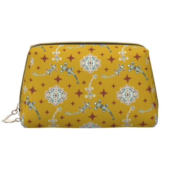 Geometric Lizard Gecko Colorful_A Makeup Bag, Large Capacity Cosmetic ...