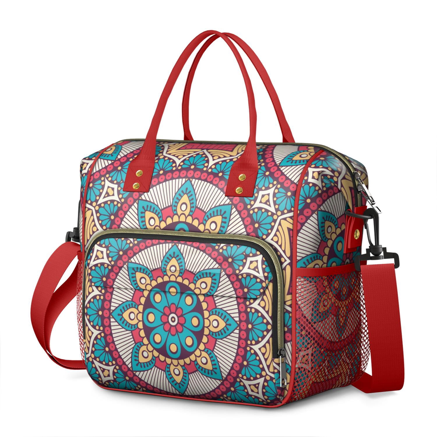 Geometric Mandala Patterned Lunch Bag – Dual Compartment Leakproof ...