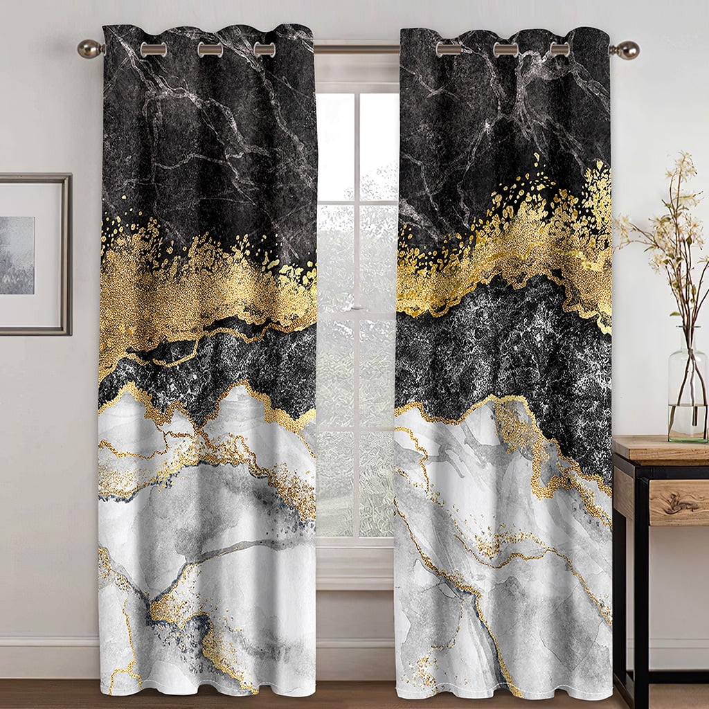 Geometric Marble Art Curtains For Living Room 3D Printing Home Bedroom ...
