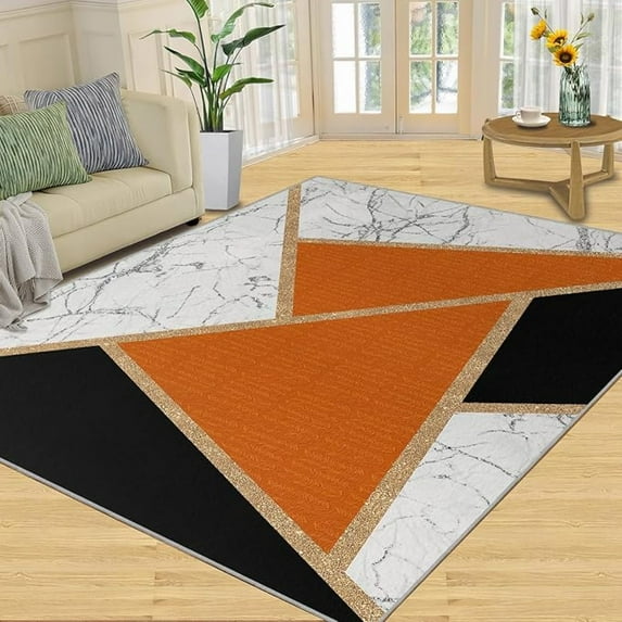 Geometric Marble Bedroom Rug Modern Light Luxury Marble Area Rugs ...