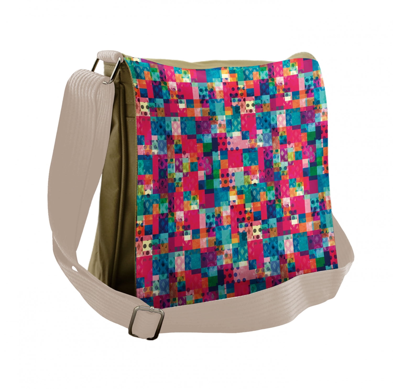 Geometric Messenger Bag, Italian Grunge Dots, Unisex Cross-body, by ...