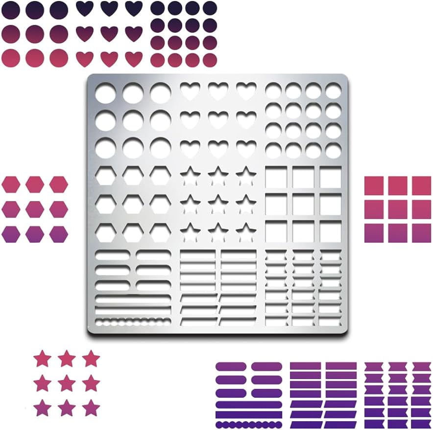 Geometric Metal Stencils Stars Round Journal Stencil Stainless Steel ...