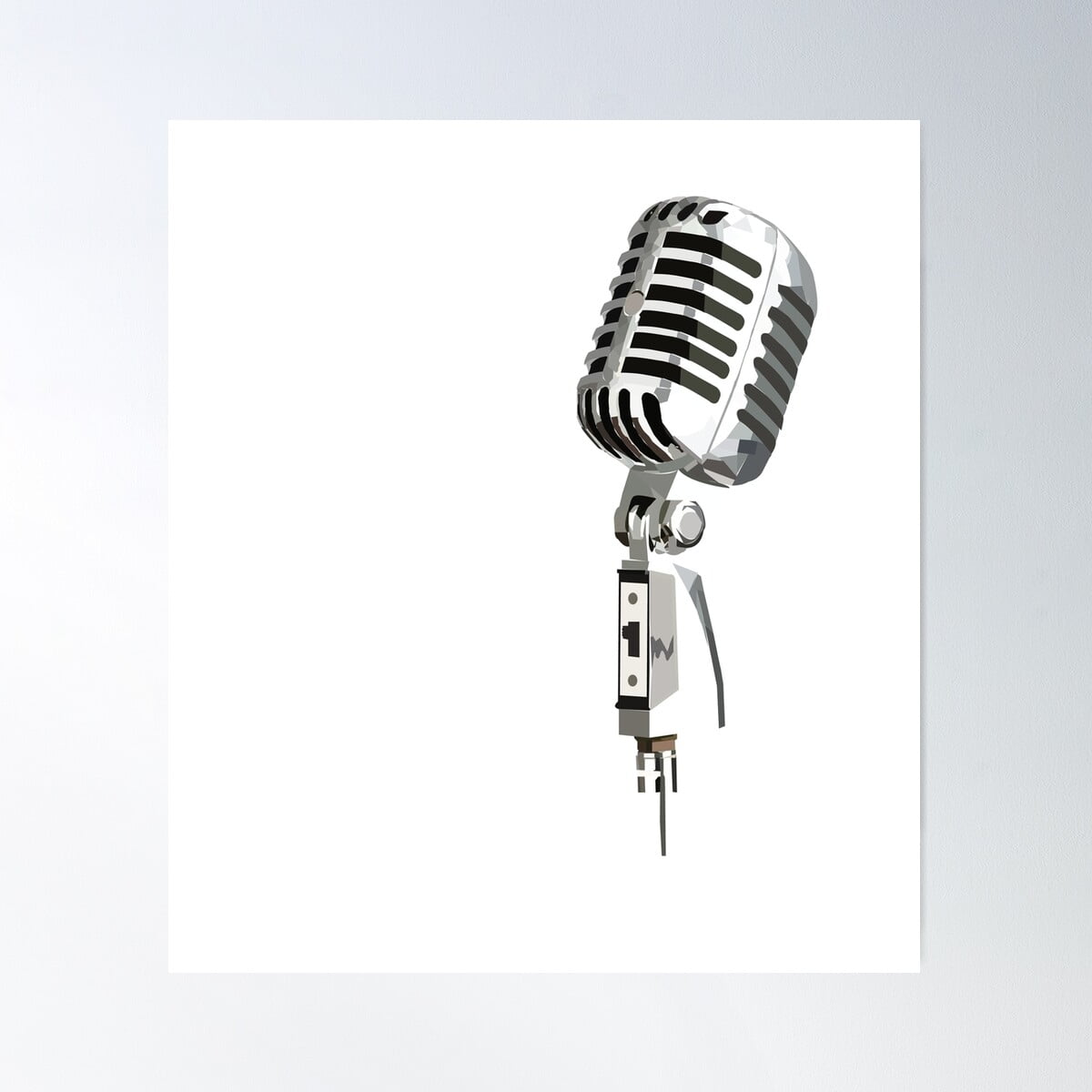 Geometric Microphone Poster Wall Art, Modern Wall Decor For Living Room ...