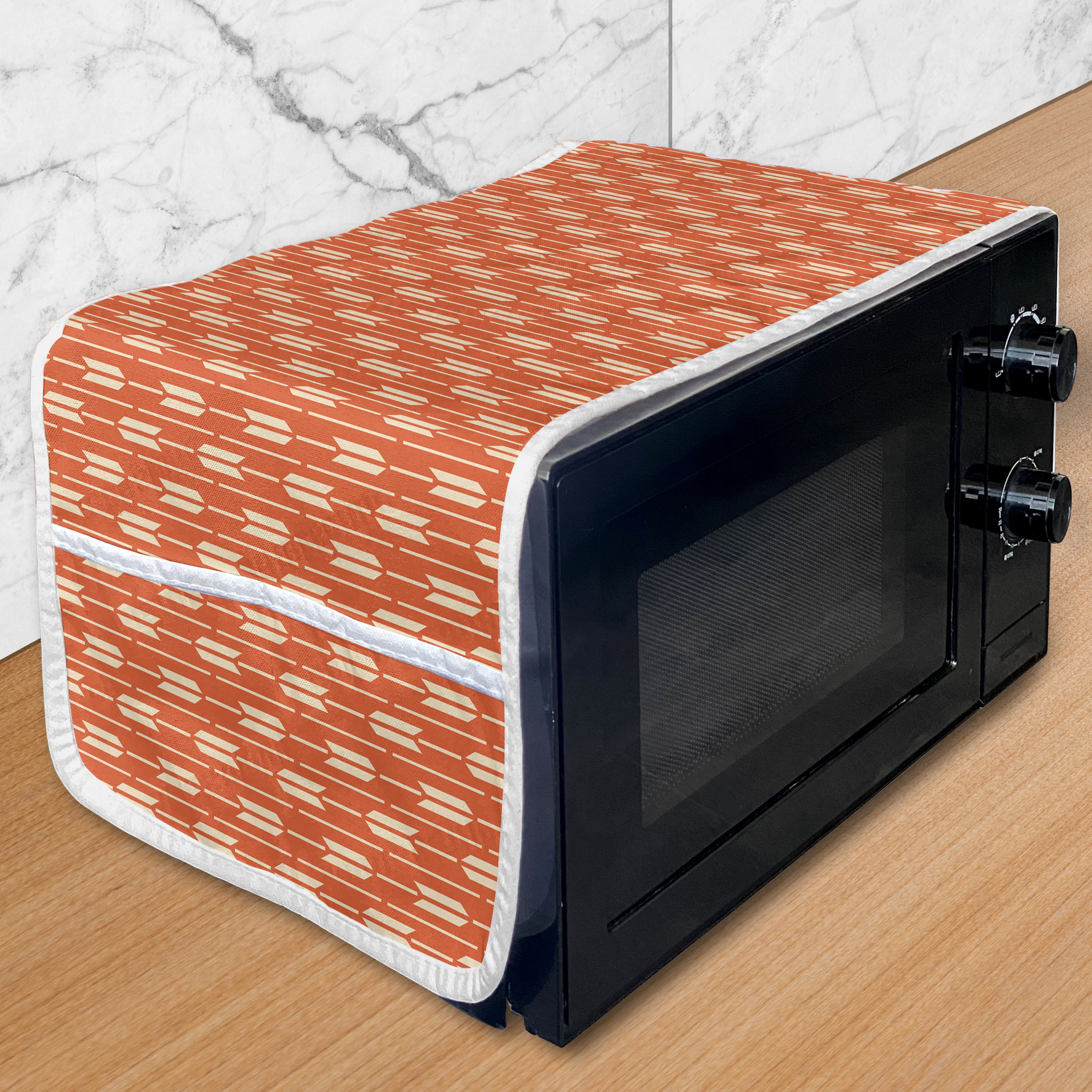 Geometric Microwave Oven Cover, Arrow Motifs Vertical Lines Oriental ...