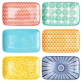 Geometric Mix-S 8 Inch Rectangular Ceramic Dinner Plates Set of 6 for ...