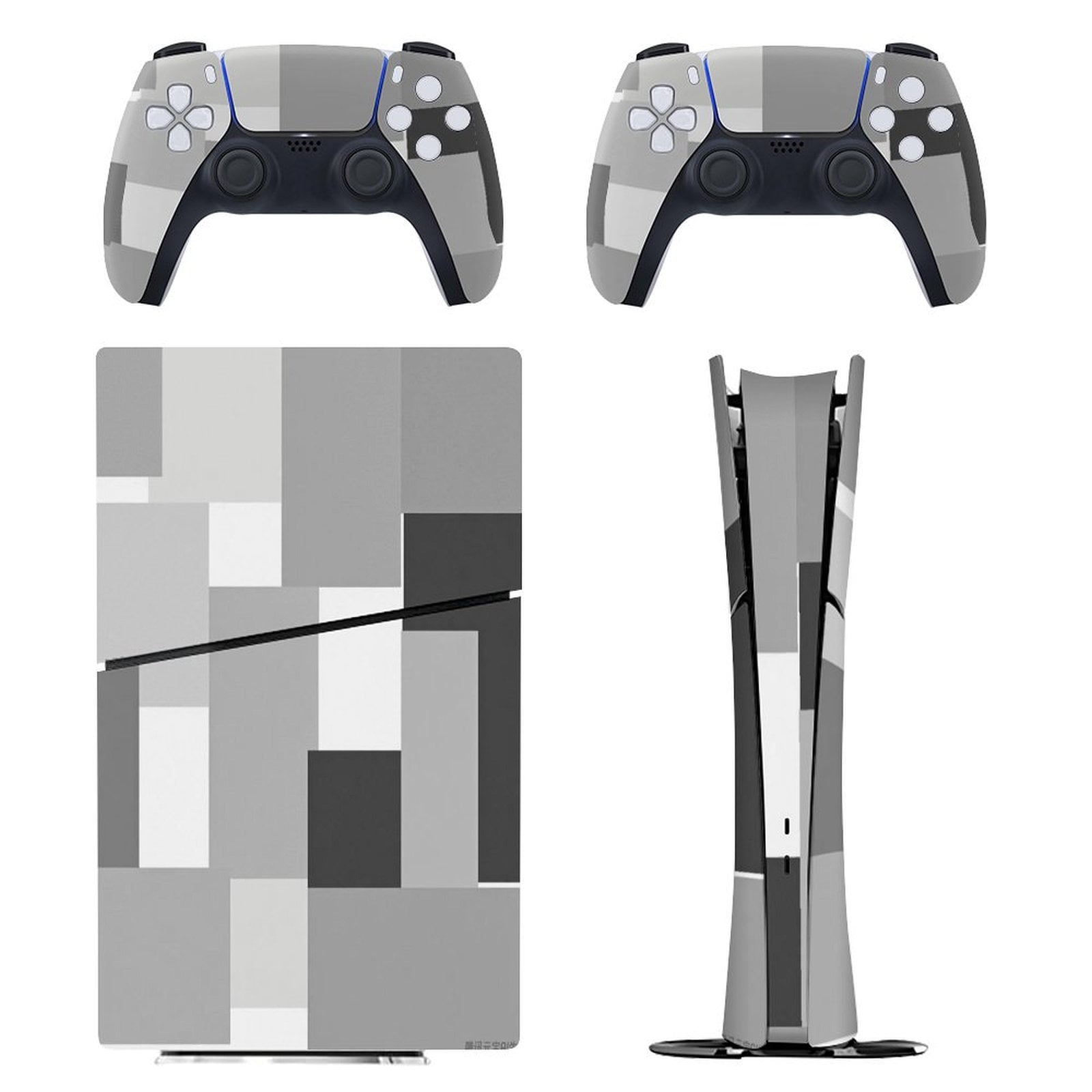 Geometric Modern Art Gray Black PS5/PS5 Slim Digital Disc Skin Sticker ...