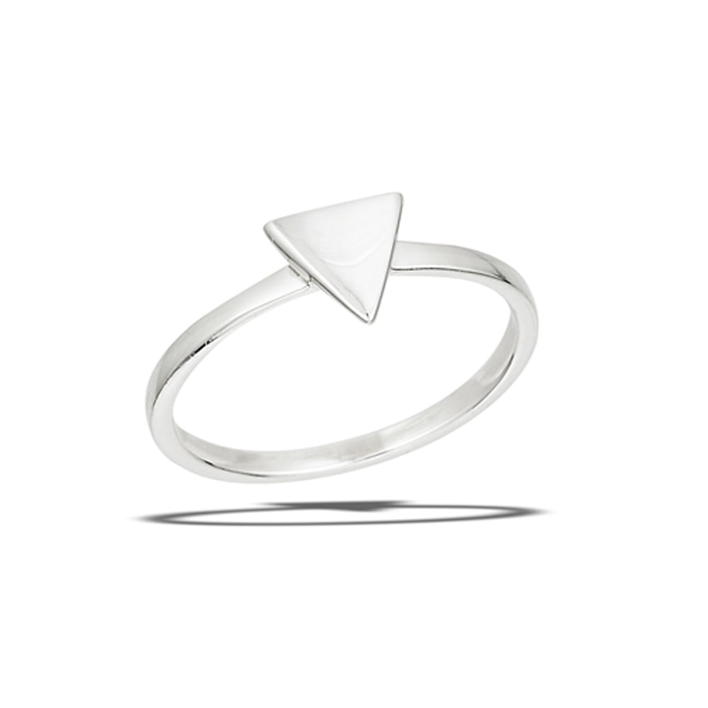 Geometric Modern Triangle Stacking Ring .925 Sterling Silver Band ...