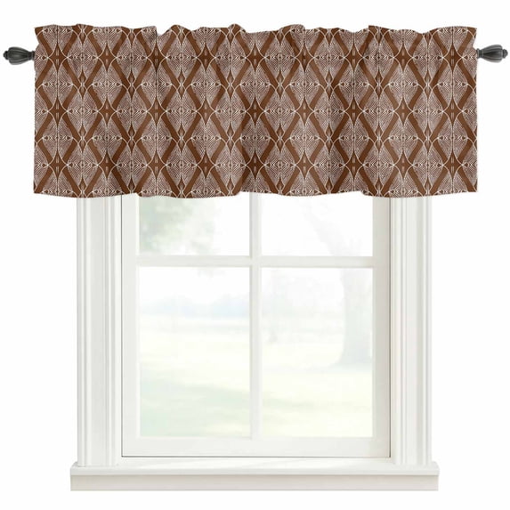 Geometric Modern Window Valance Curtain Abstract Hand Drawn Rod Pocket ...
