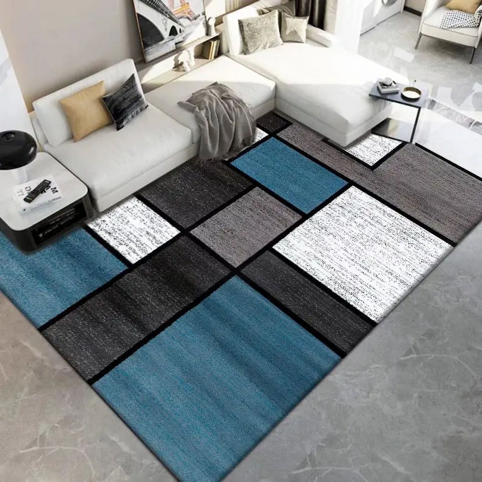 Geometric Modern carpets for living room Red Black Creativity Rugs Sofa ...